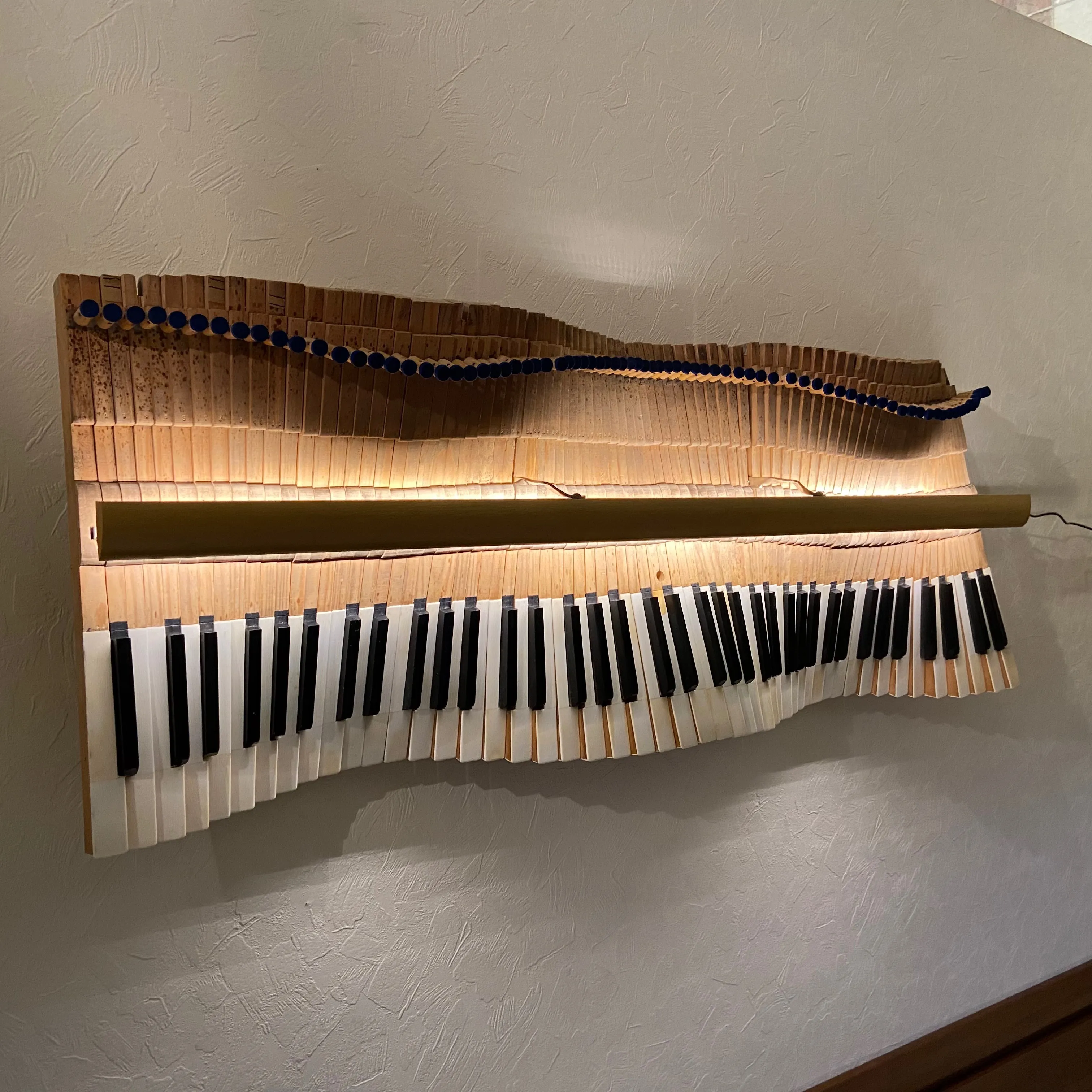 Ivory Piano Keys Wall Decor Musical Wave made from an antique 19th ...