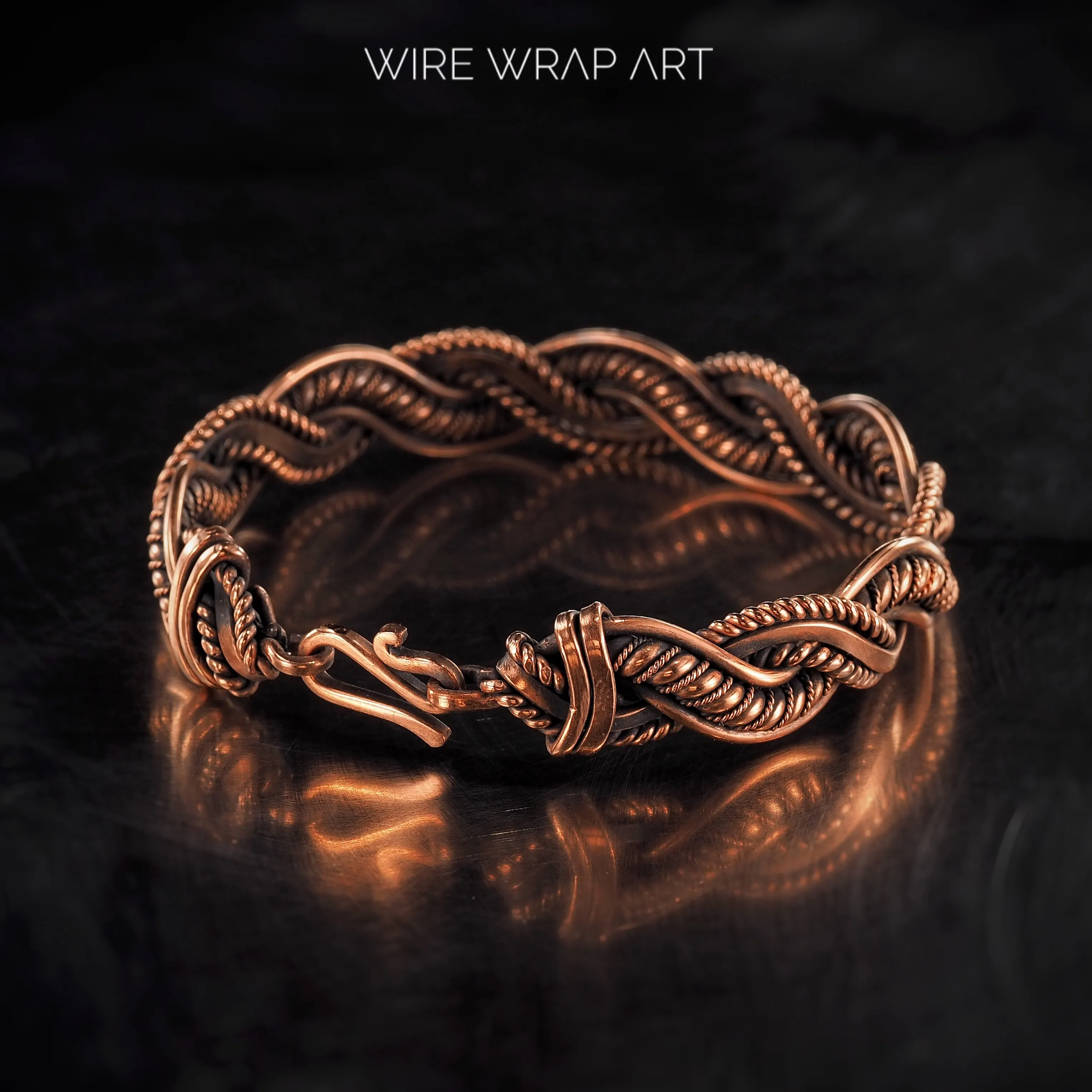 Unique copper wire wrapped bracelet for him or her Unisex statement ...