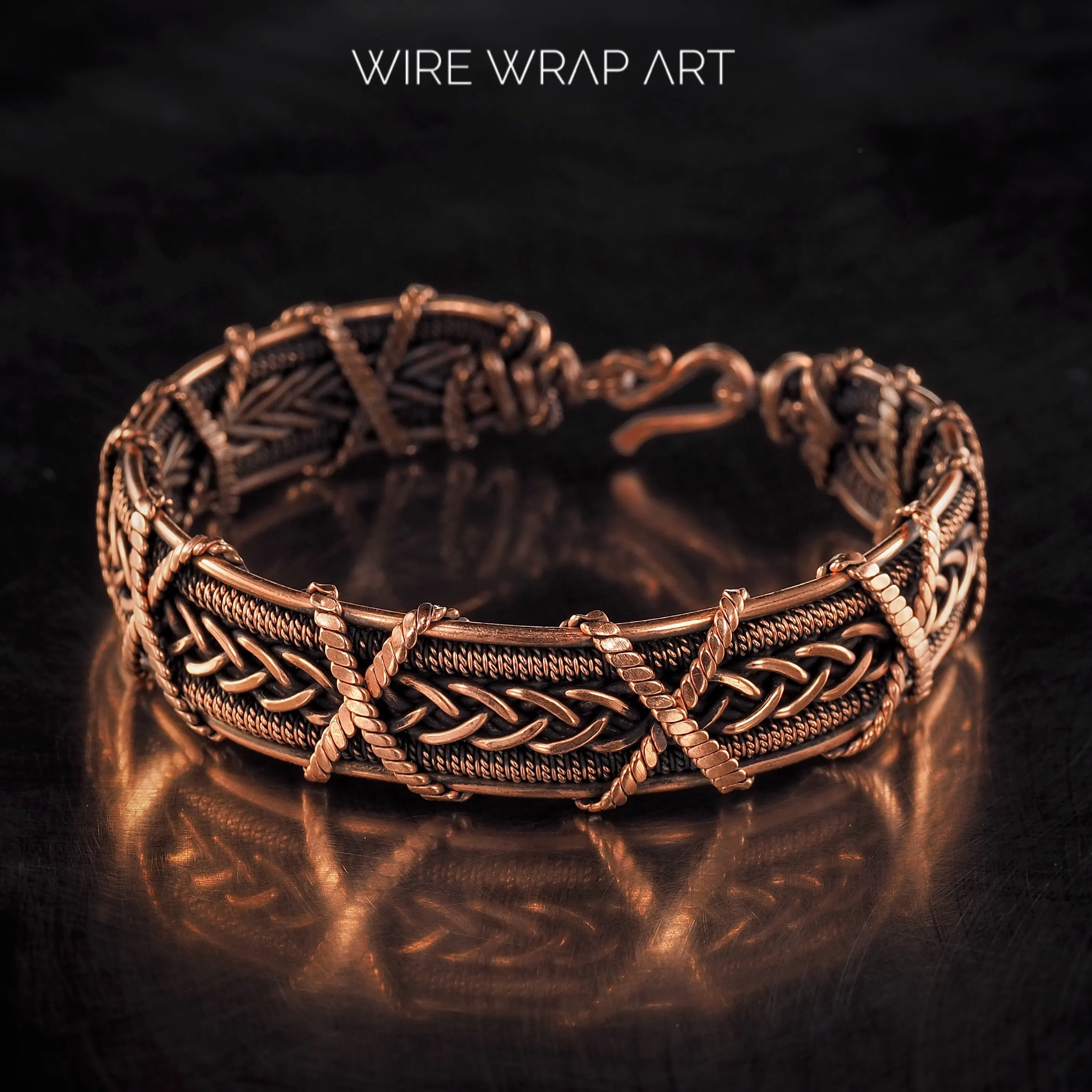 Unique copper wire wrapped bracelet for him or her Unisex statement ...