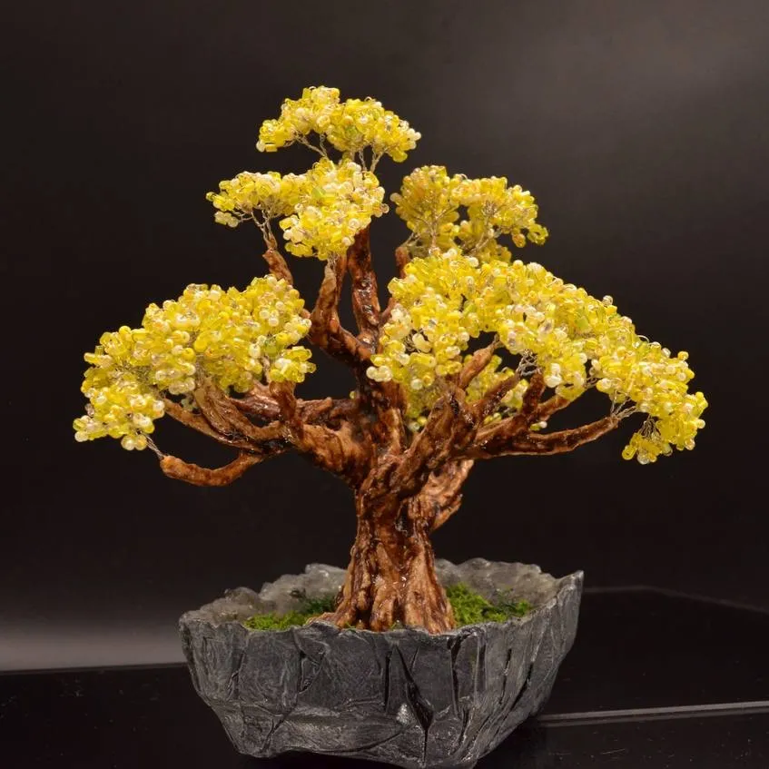 Miniature tree of life handmade yellow $70.00 | Buy online with delivery