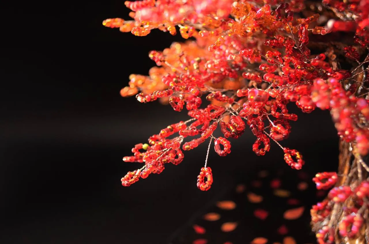 Handmade beaded maple tree | tree ornament | exclusive realistic ...