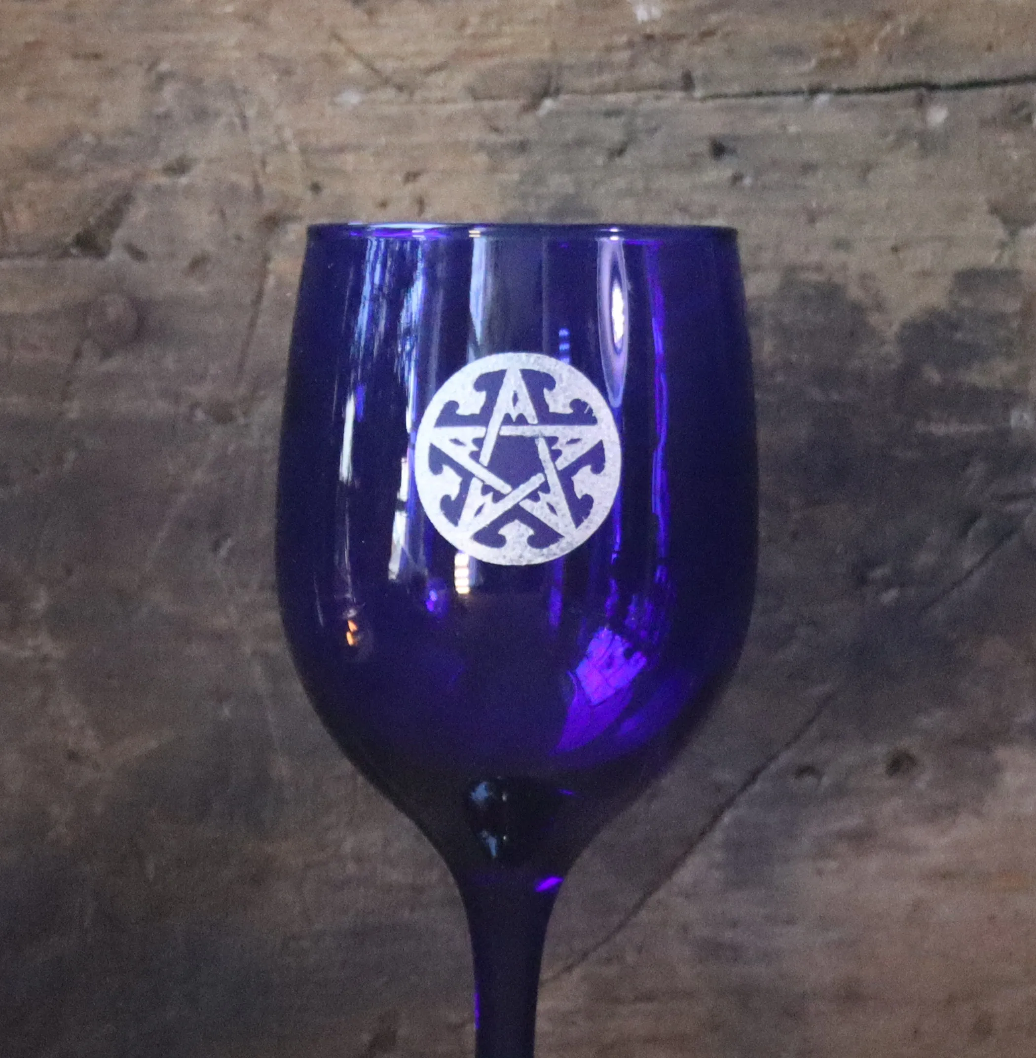 Pentacle Chalice, Witch's Pentacle Chalice, Blue Chalice with Silver ...