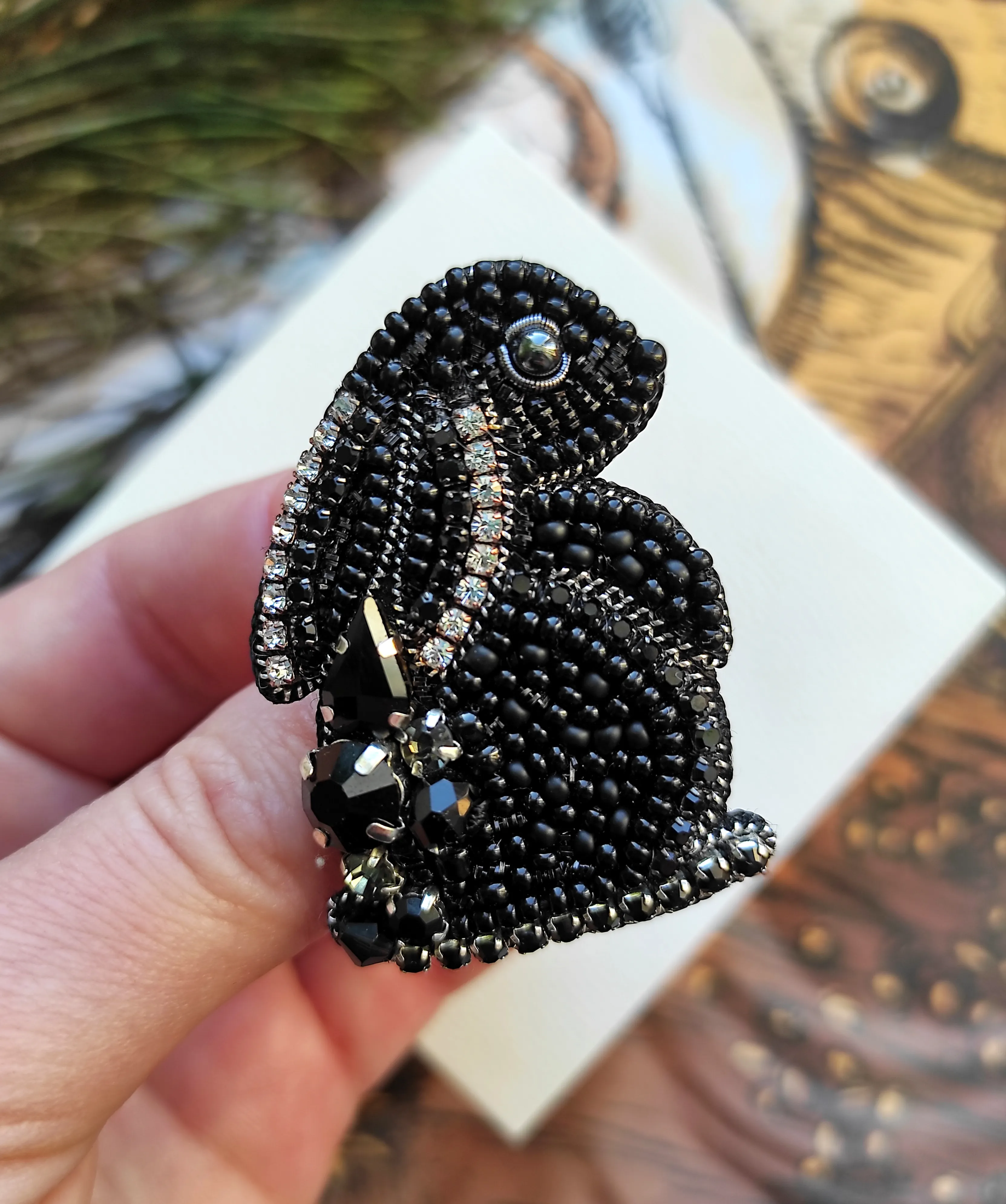 Beaded rabbit brooch, rabbit, brooch pin, beaded brooch, new year gift ...