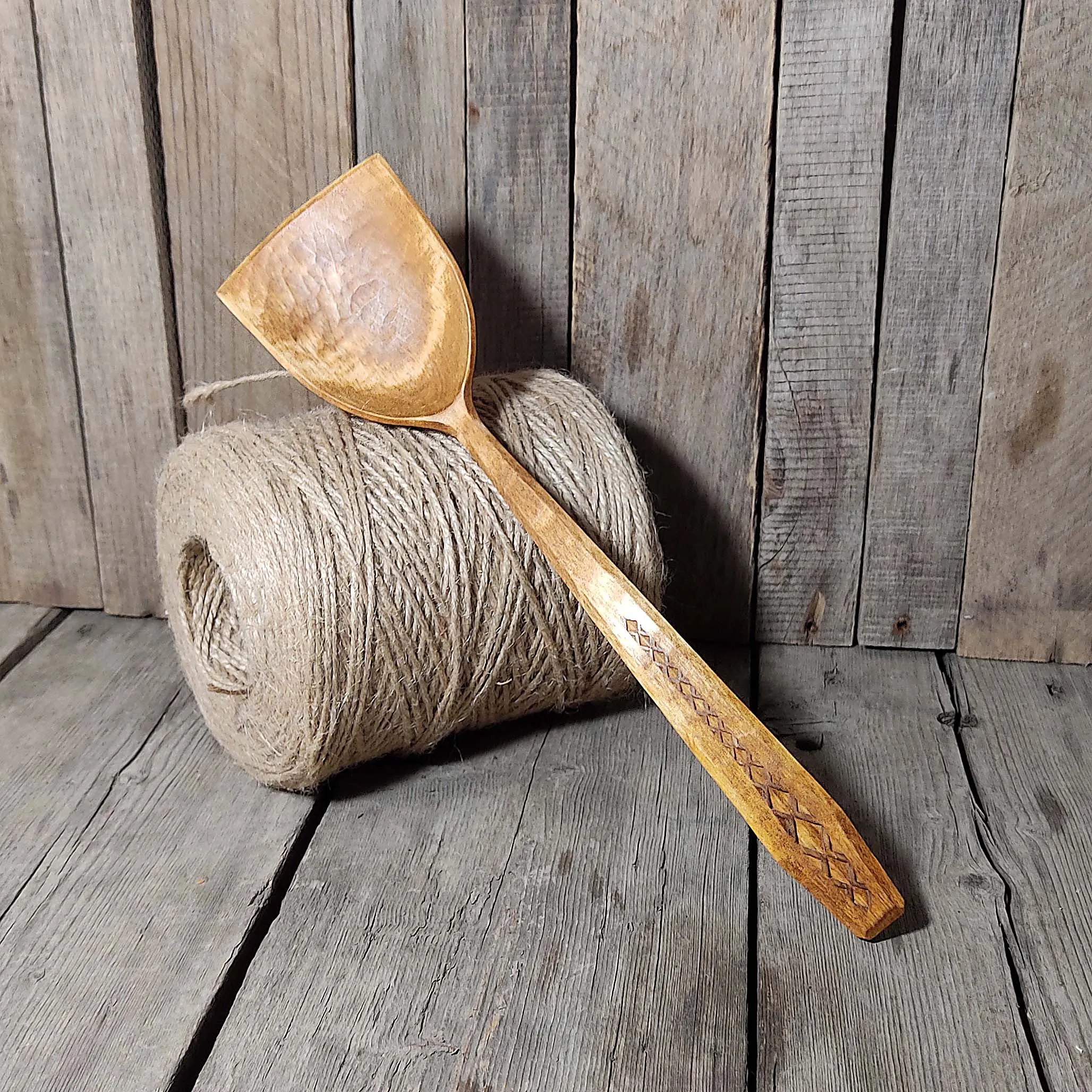 Wooden wok tool Handmade cooking spoon Handcarved birch spoon Wooden ...