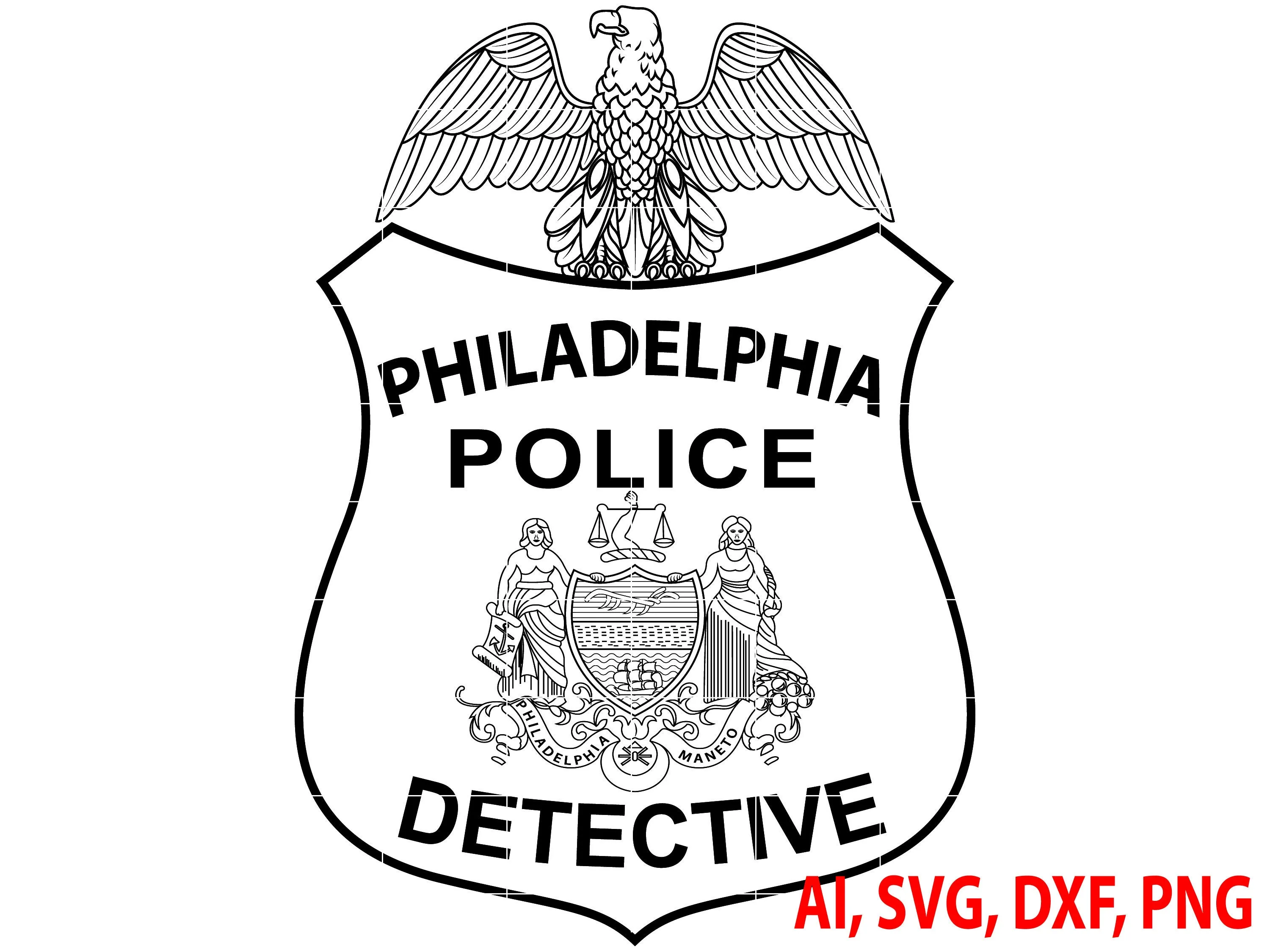 Philadelphia Detective Police Logo, Seal, Badge, Custom, Ai, Vector ...