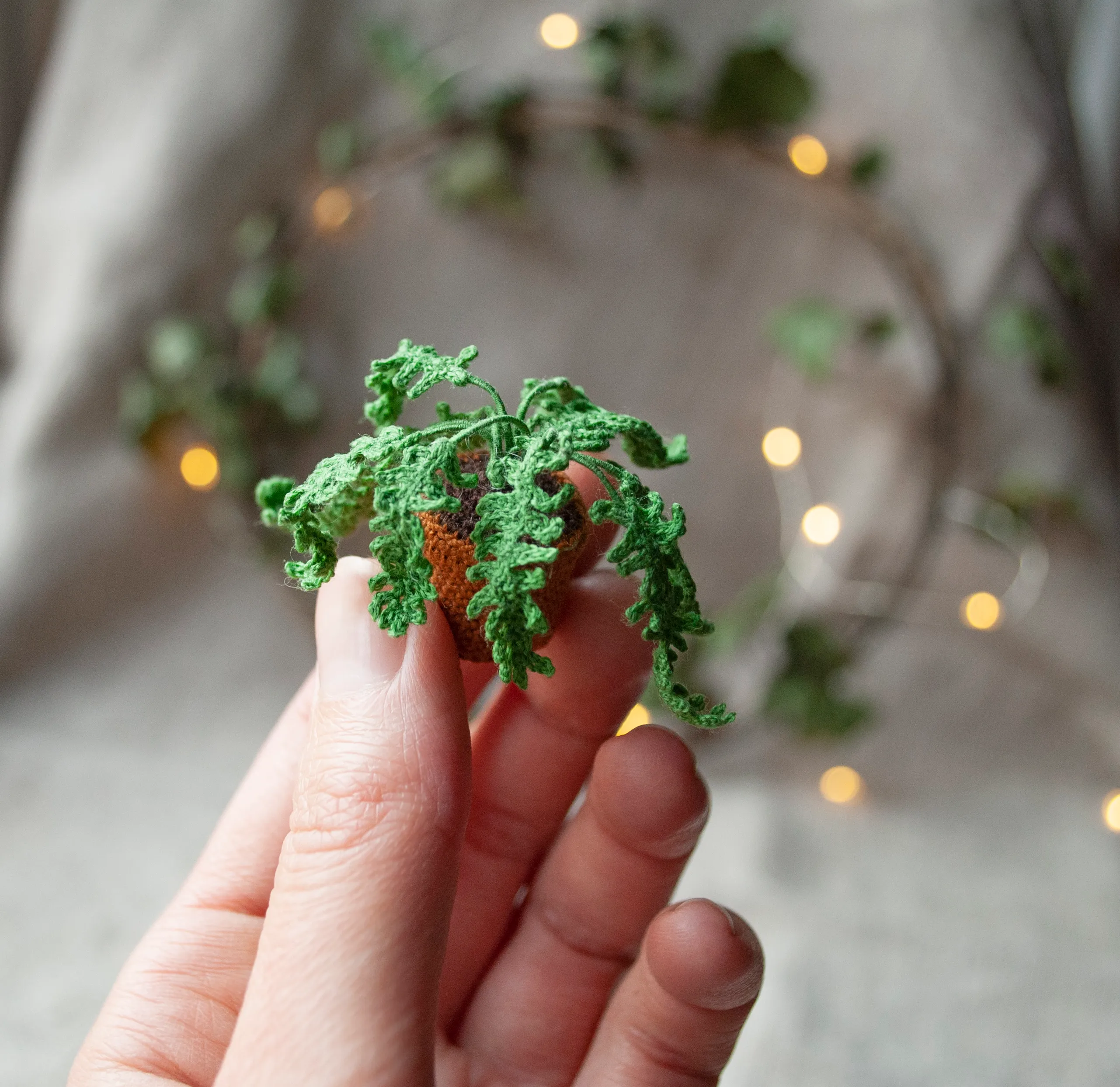 Miniature FERN in a pot, Evergreen plant for Fairy Garden, Artificial ...