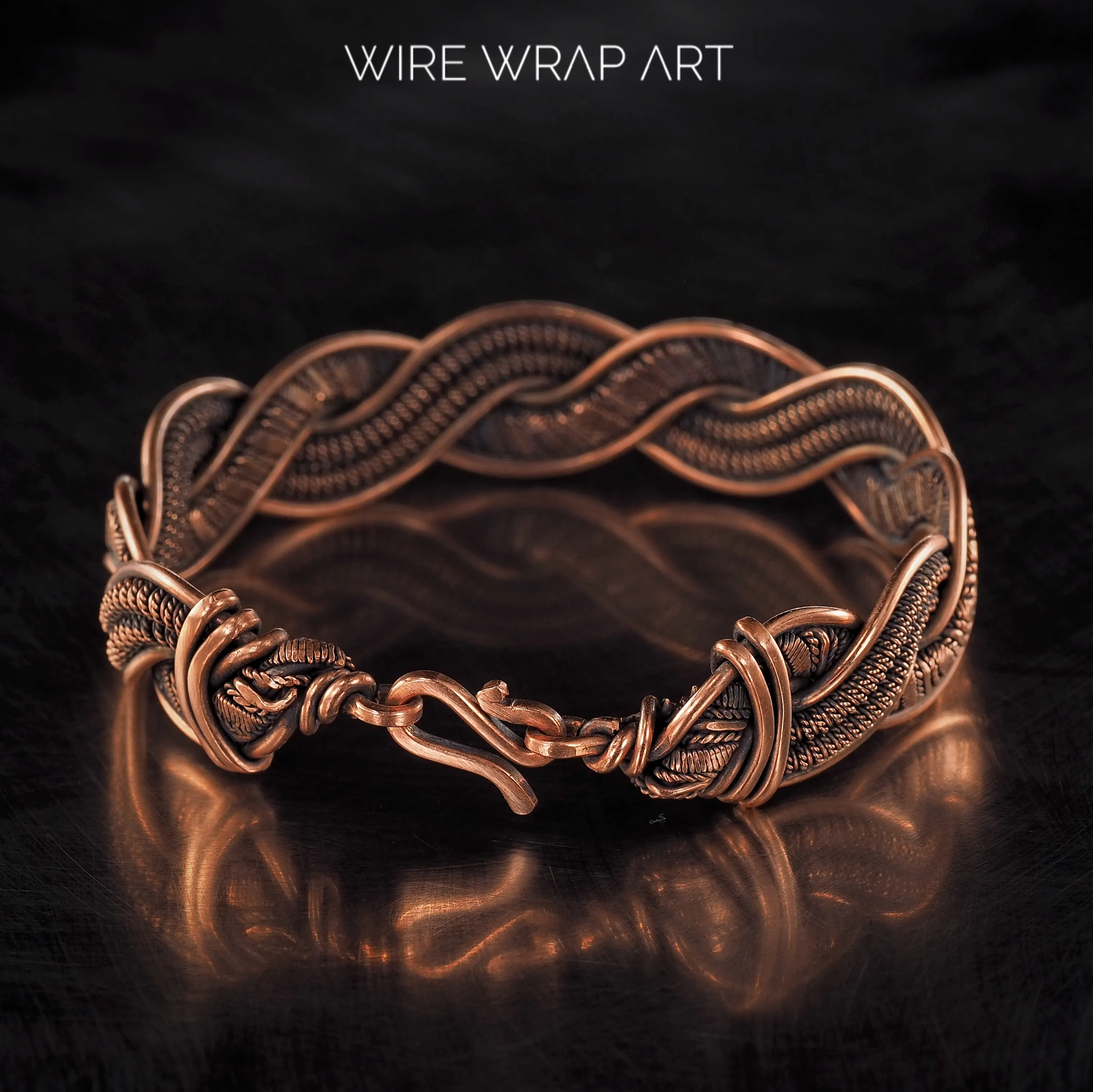 Unique copper wire wrapped bracelet for him or her Unisex statement ...