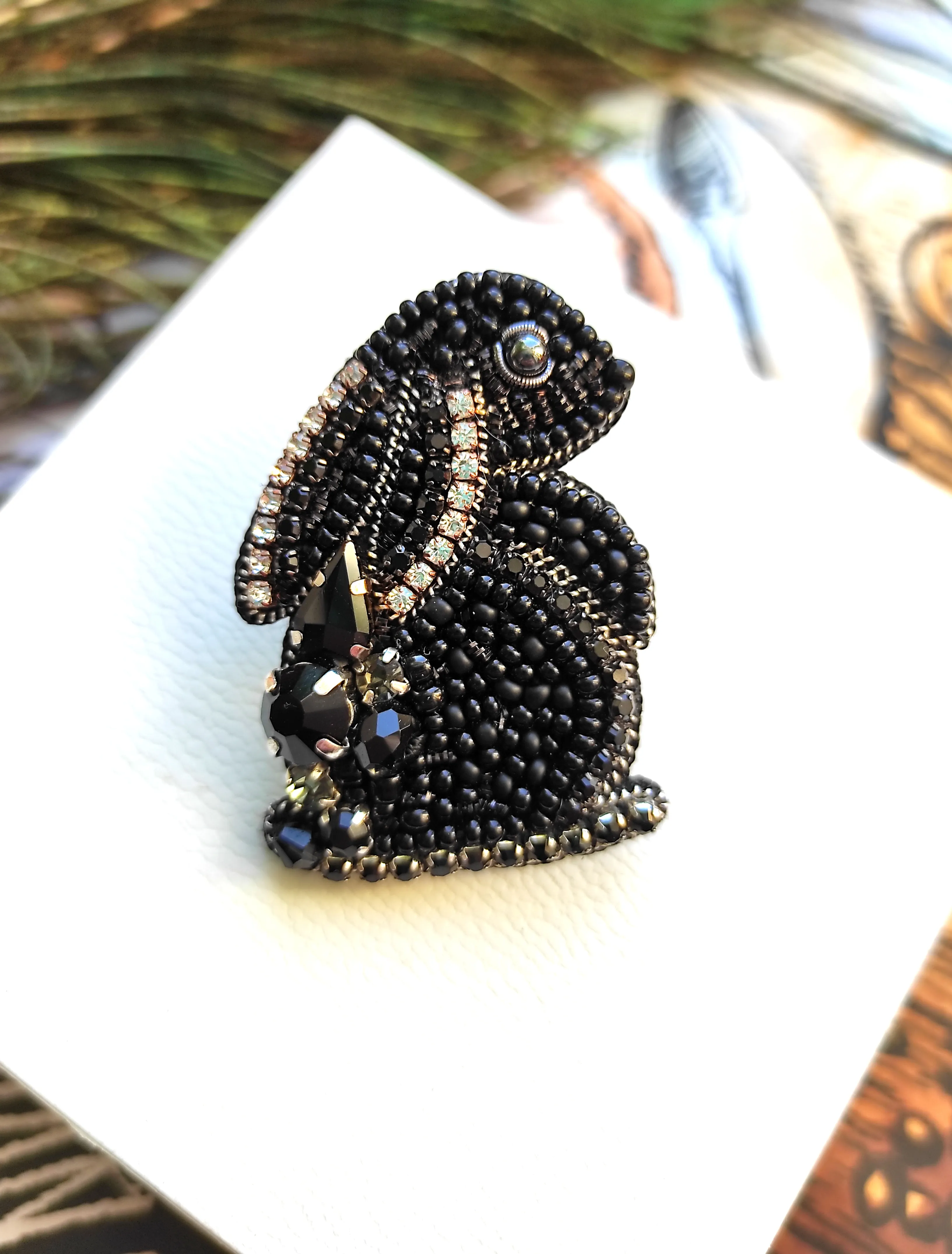 Beaded rabbit brooch, rabbit, brooch pin, beaded brooch, new year gift ...