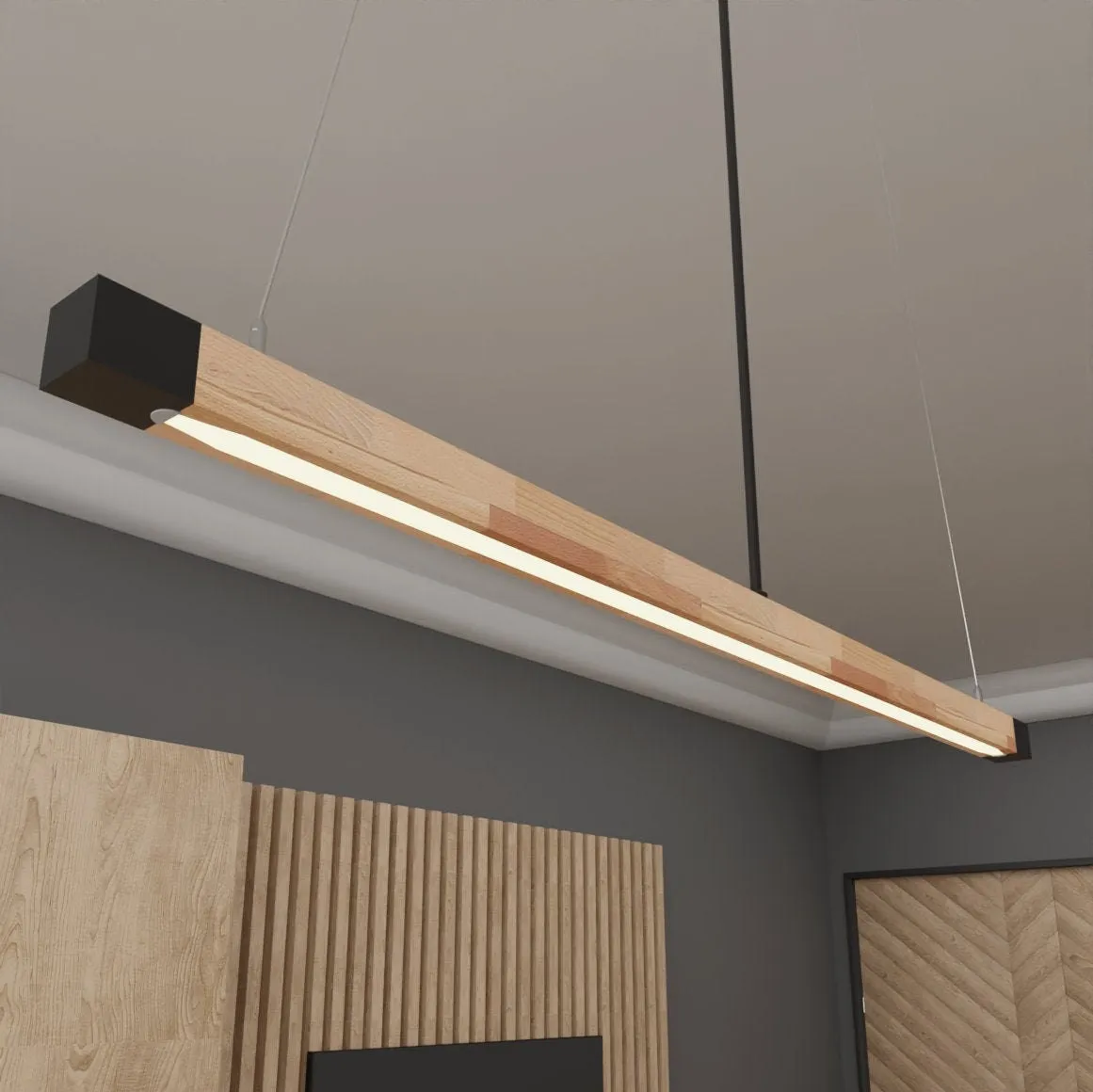 Wooden LED pendant light, wood chandelier $225.00 | Buy online with ...