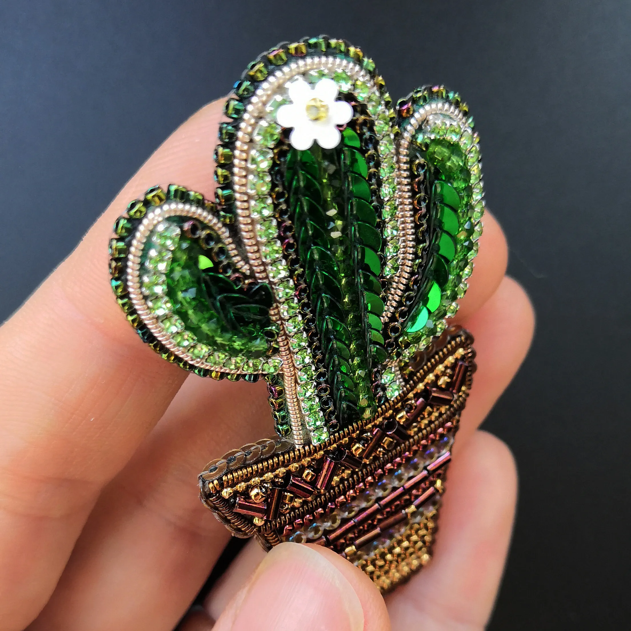 Cactus brooch pin handmade gift brooches for woman green brooch $58.00 ...