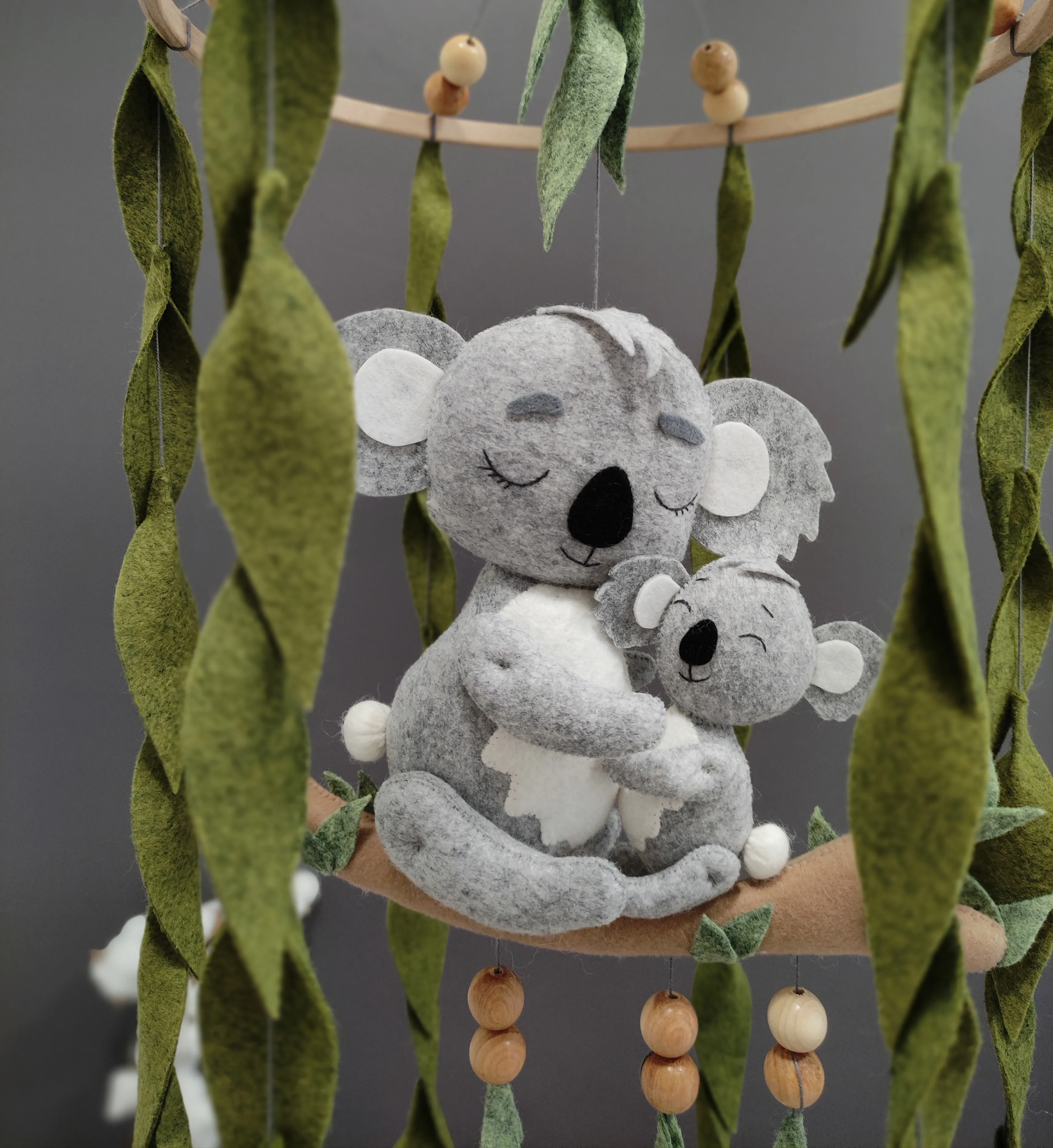 Koala mobile crib, Musical felt mobile, Nursery decor, Nursery mobile ...