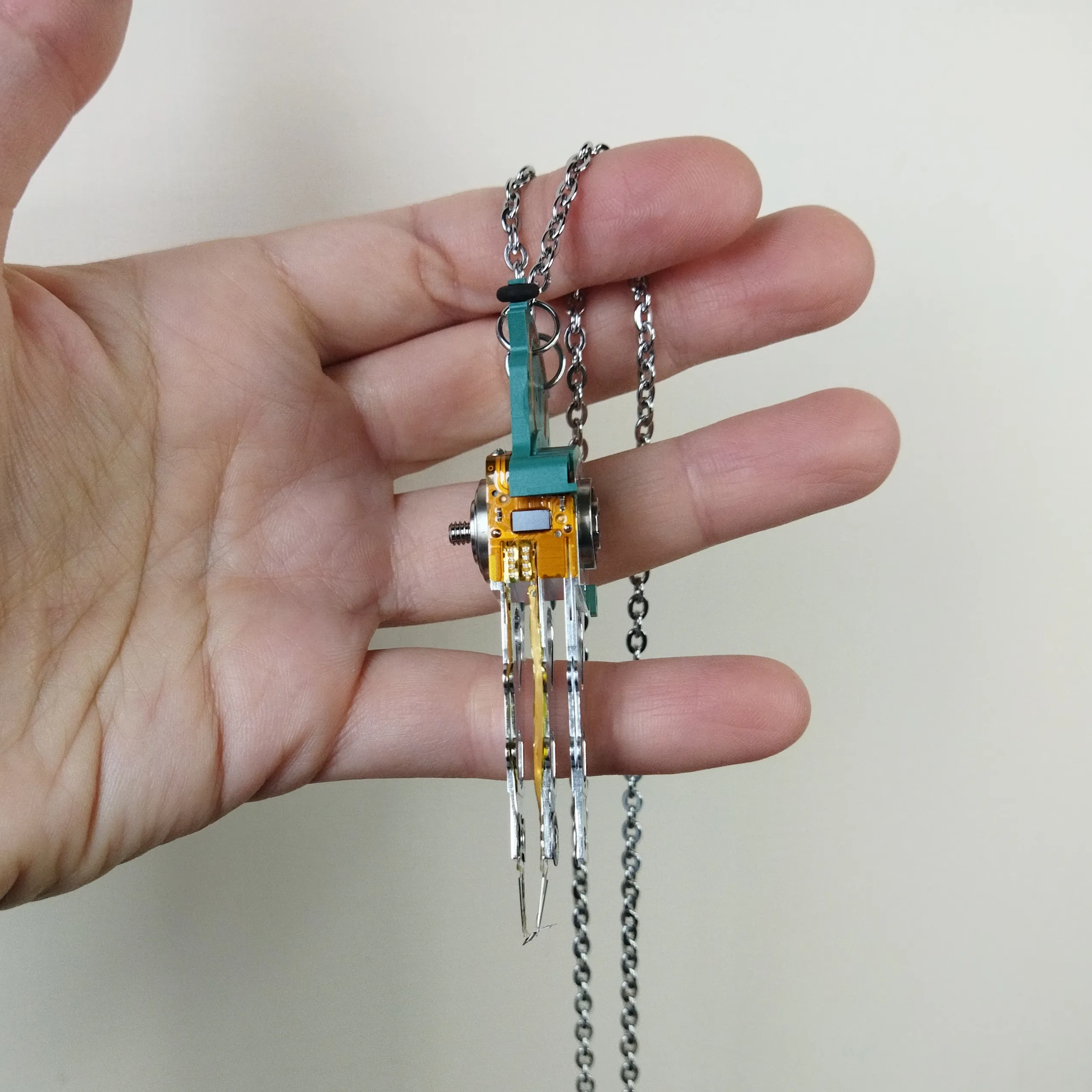Cyberpunk necklace recycled Cybercore pendant with chain Unisex hi tech ...