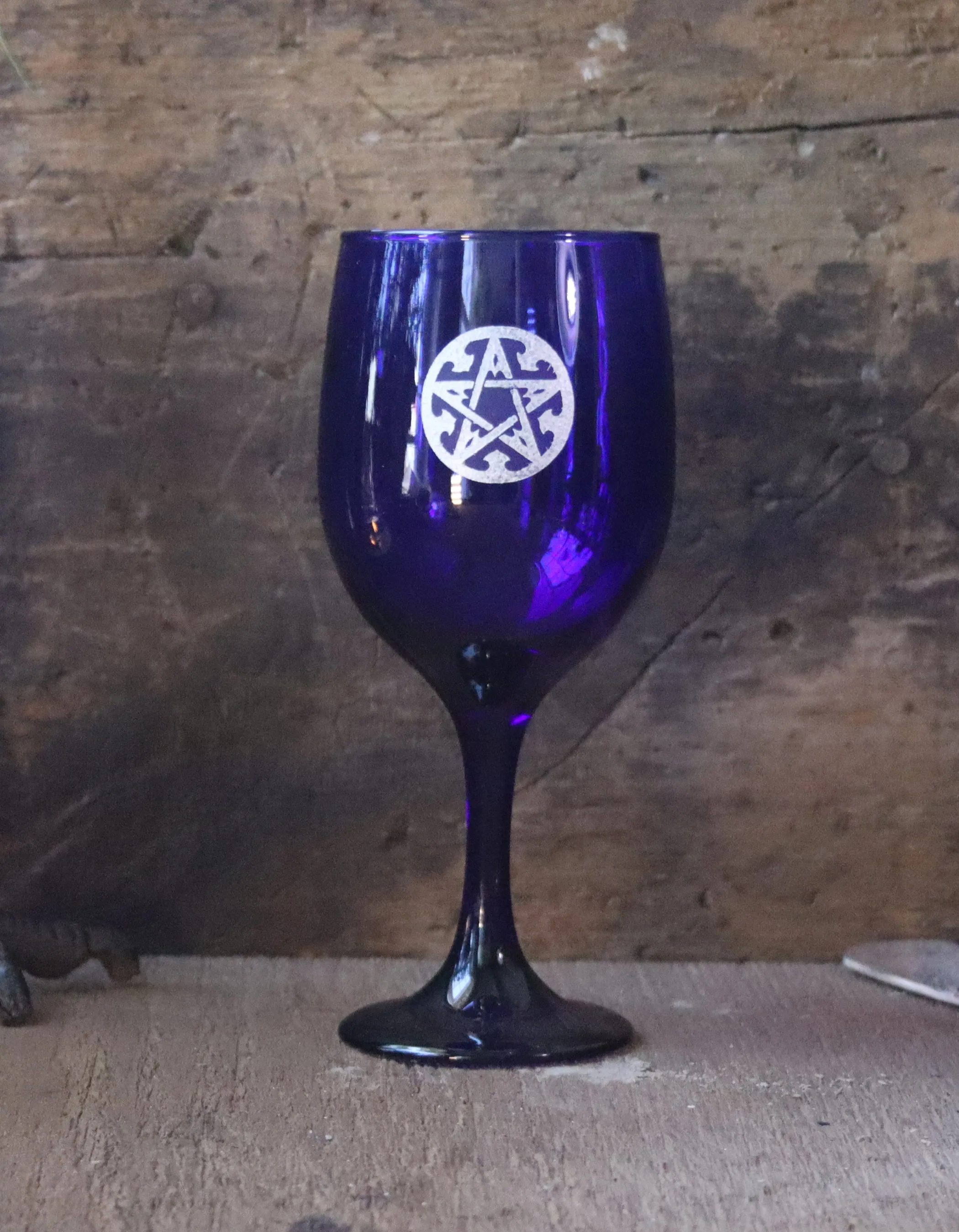 Pentacle Chalice, Witch's Pentacle Chalice, Blue Chalice with Silver ...