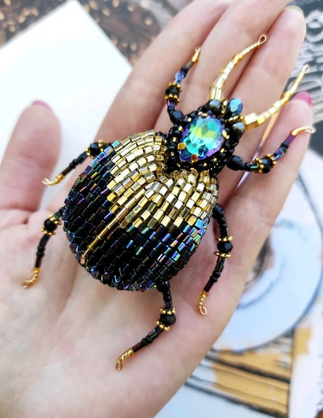 Beaded insect brooch, insect pin, mooth brooch, butterfly brooch, bug ...