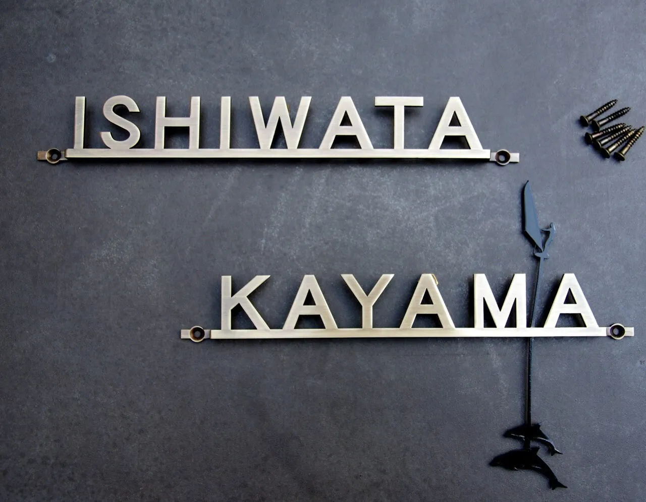 Antique Brushed Brass Letters - Brushed Brass Numbers - Custom Brass ...