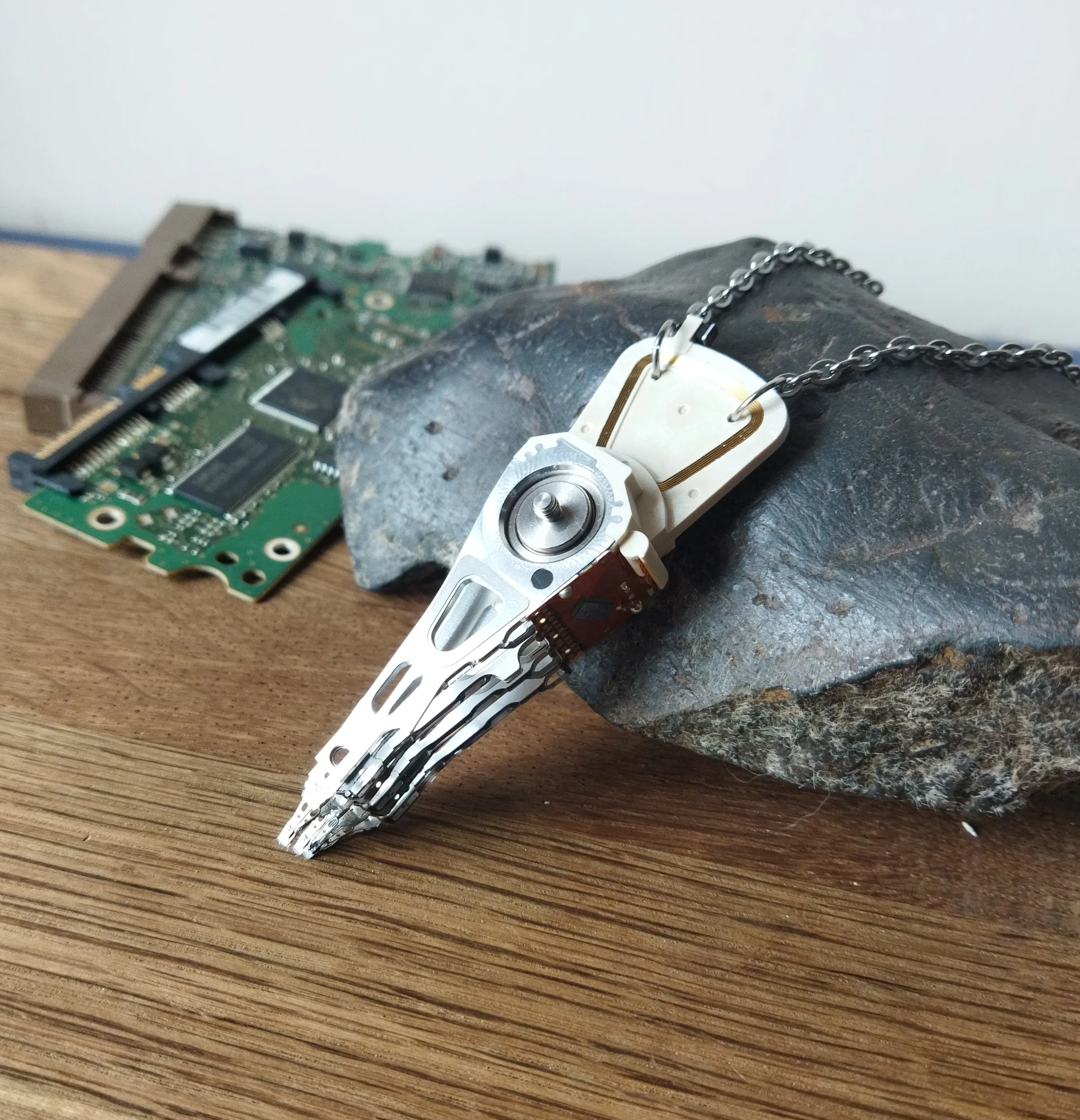 Cyberpunk necklace for him Actuator necklace recycled Cybercore pendant ...