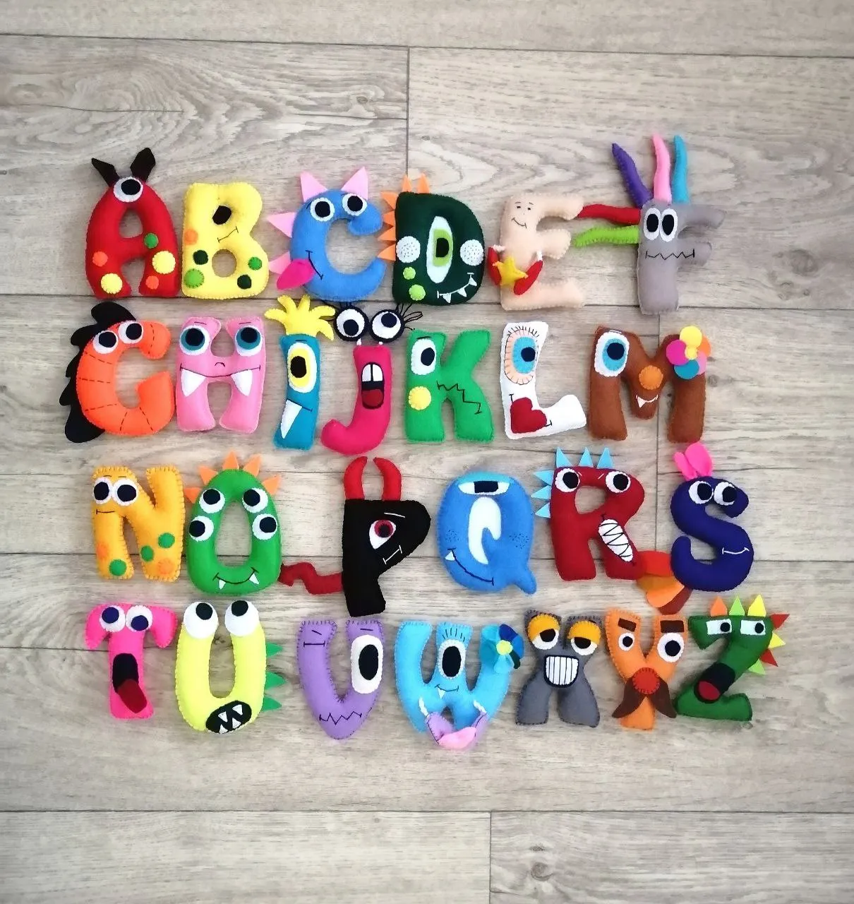 3D English Alphabet for kids A-Z Alphabets plush toy Felt alphabet ABC ...