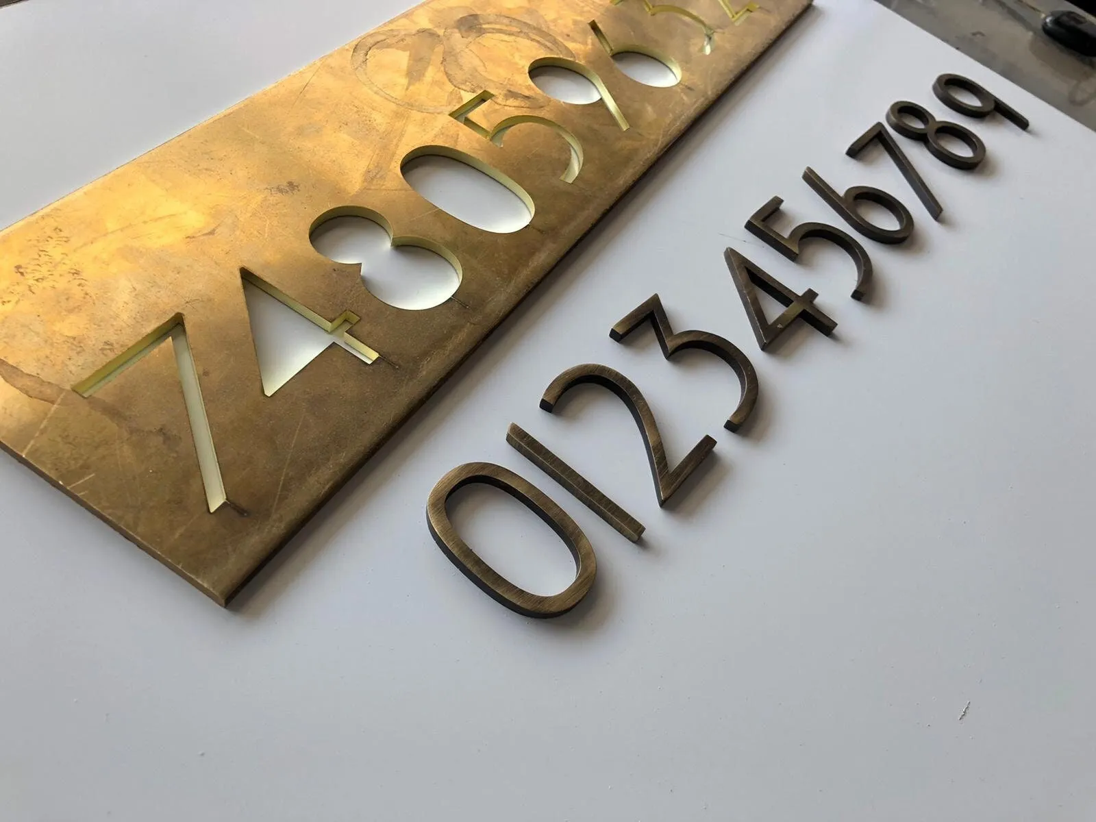 Custom Antique Aged Brass - Laser Cut Brushed Brass Letters/Numbers ...