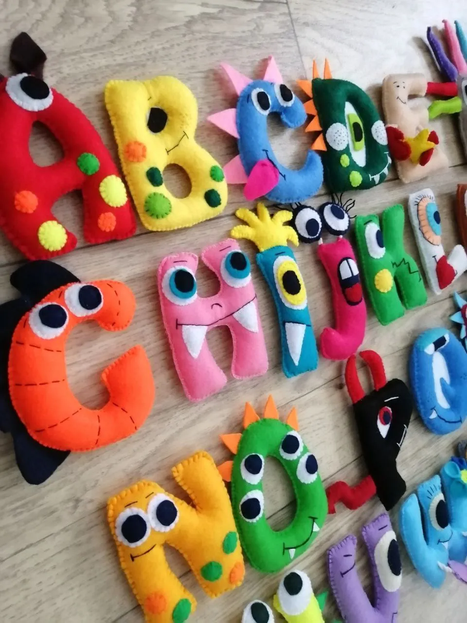 3D English Alphabet for kids A-Z Alphabets plush toy Felt alphabet ABC ...