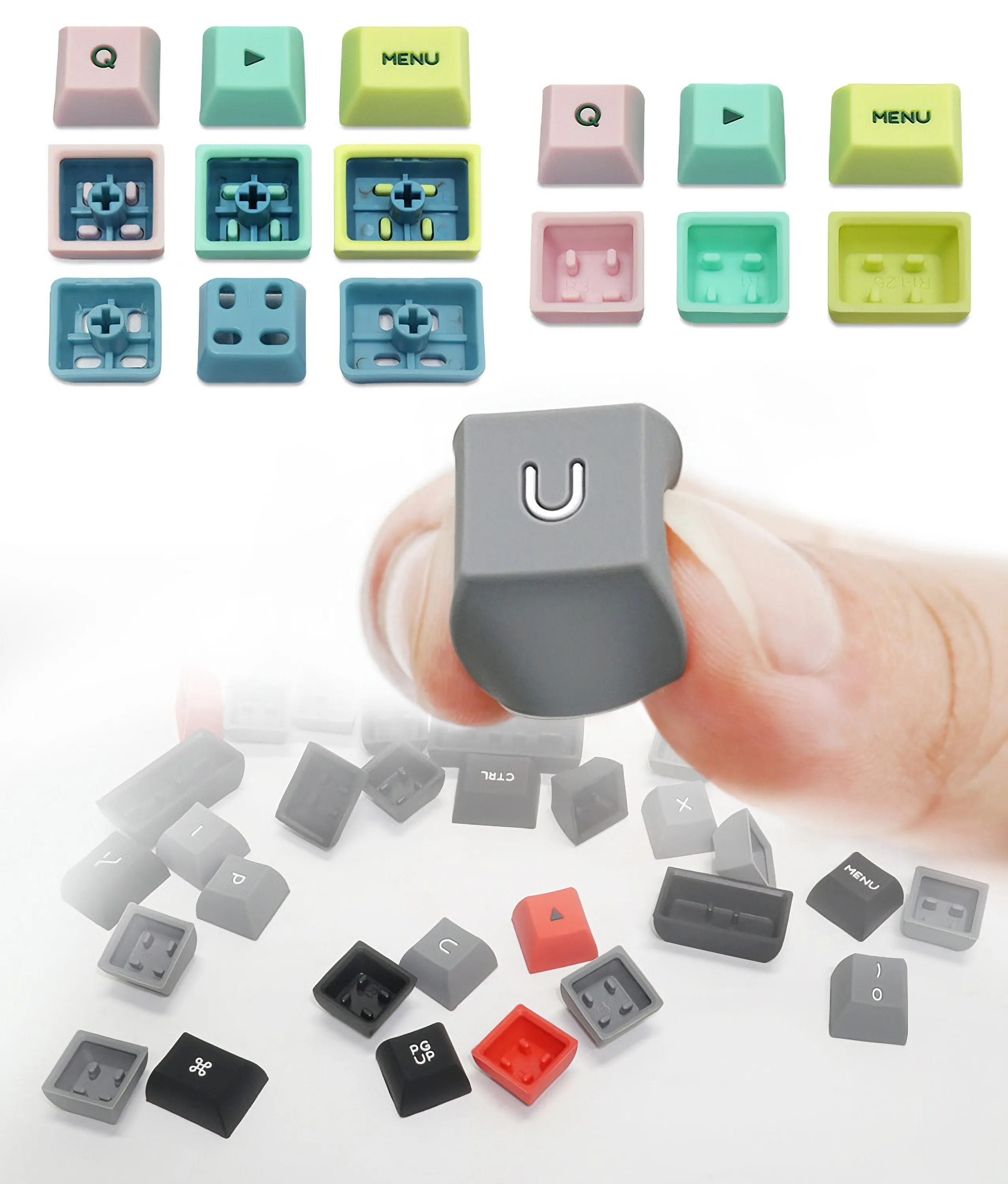 Silicone keycaps soft keycap jelly keycaps rainbow keycaps pink keycaps ...