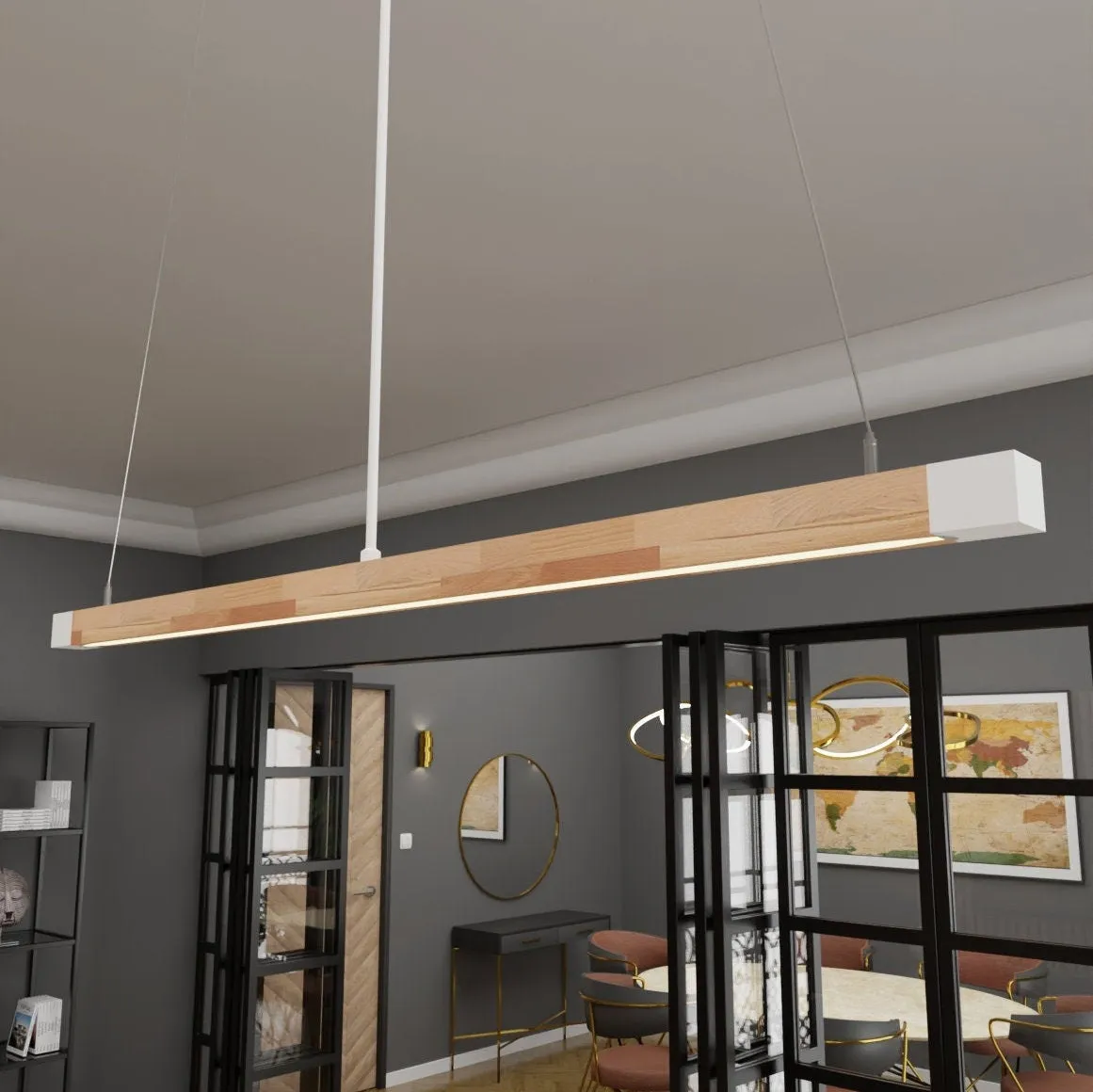 Wooden LED pendant light, wood chandelier $225.00 | Buy online with ...