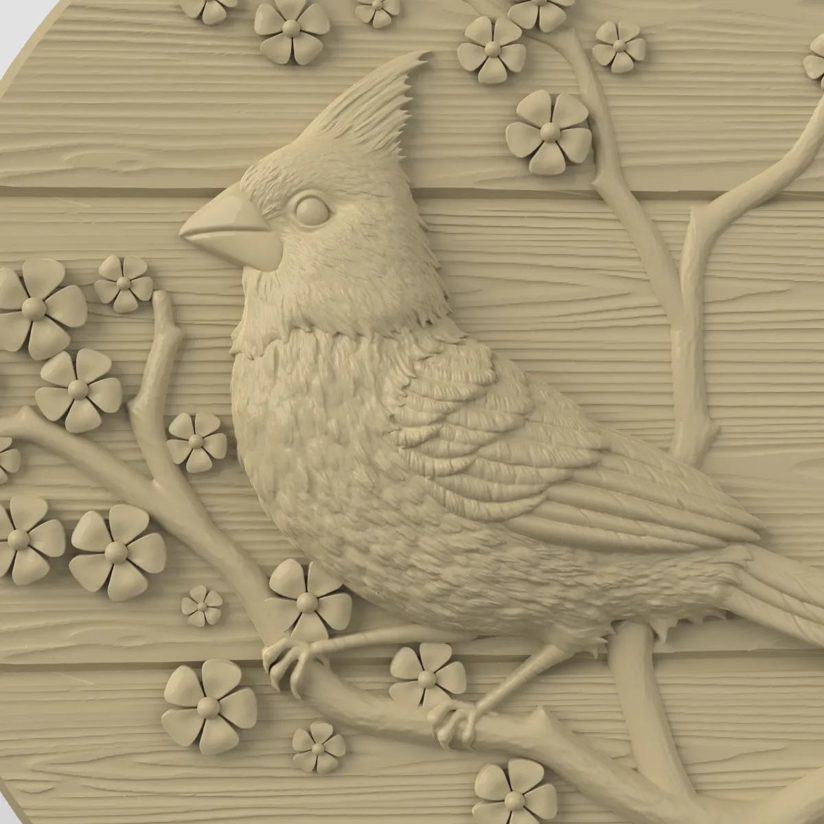 3D Model STL CNC Router file 3dprintable Cardinal Bird Panel $12.00 ...