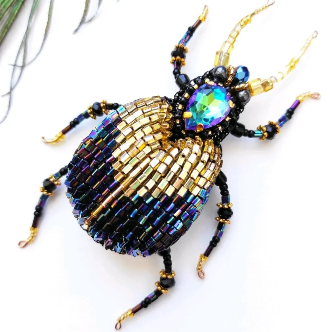 Beaded insect brooch, insect pin, mooth brooch, butterfly brooch, bug ...