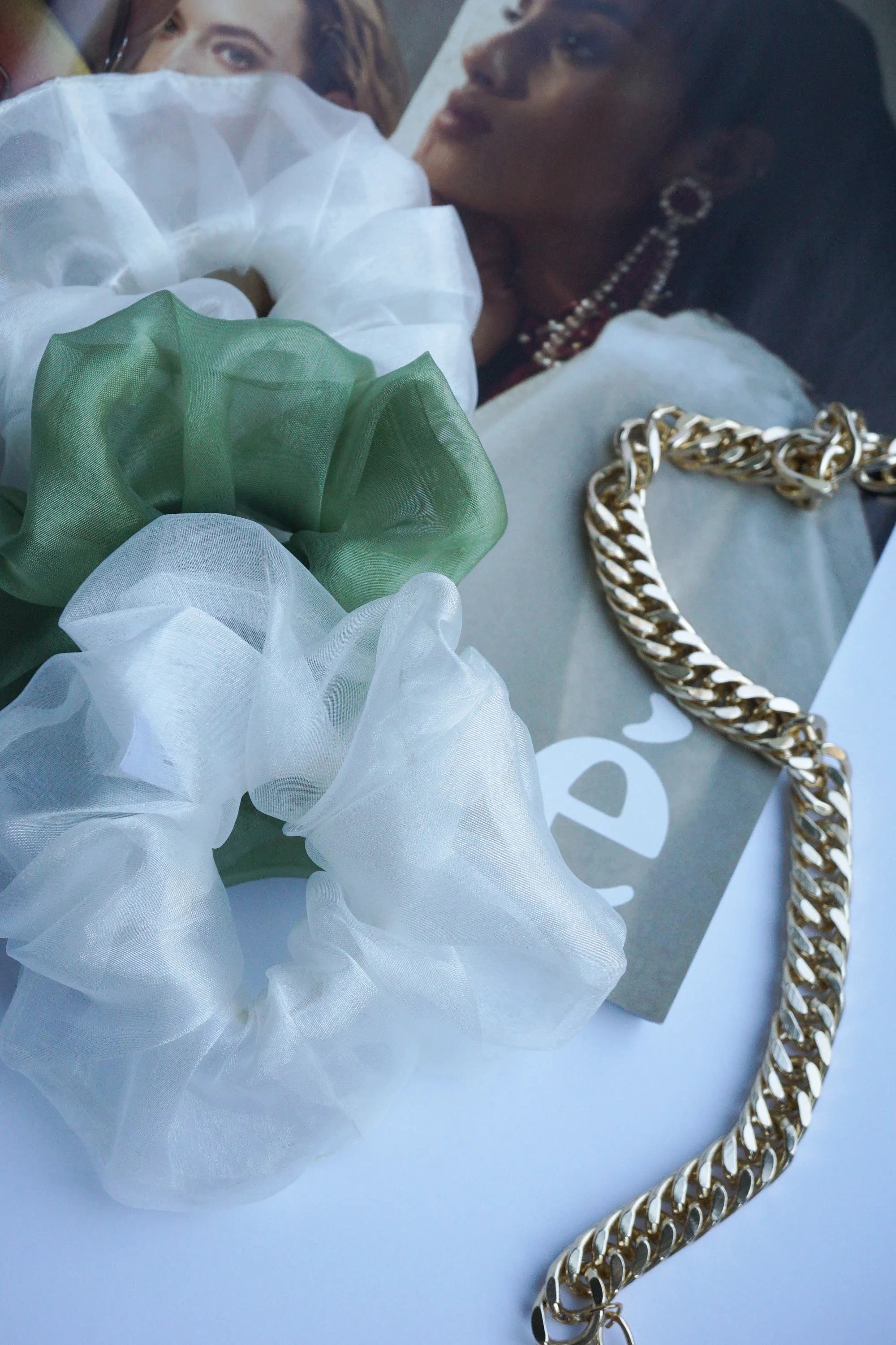 Scrunchies set, Big bridesmaid scrunchie, Hair tie bracelet, Silk ...