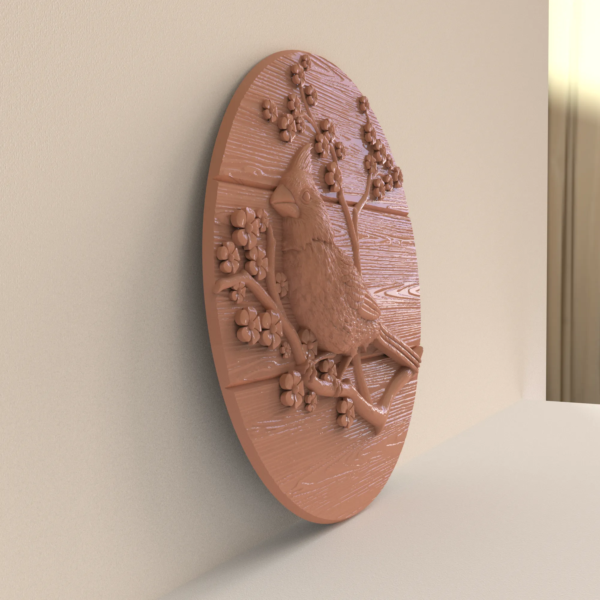 3D Model STL CNC Router file 3dprintable Cardinal Bird Panel $12.00 ...