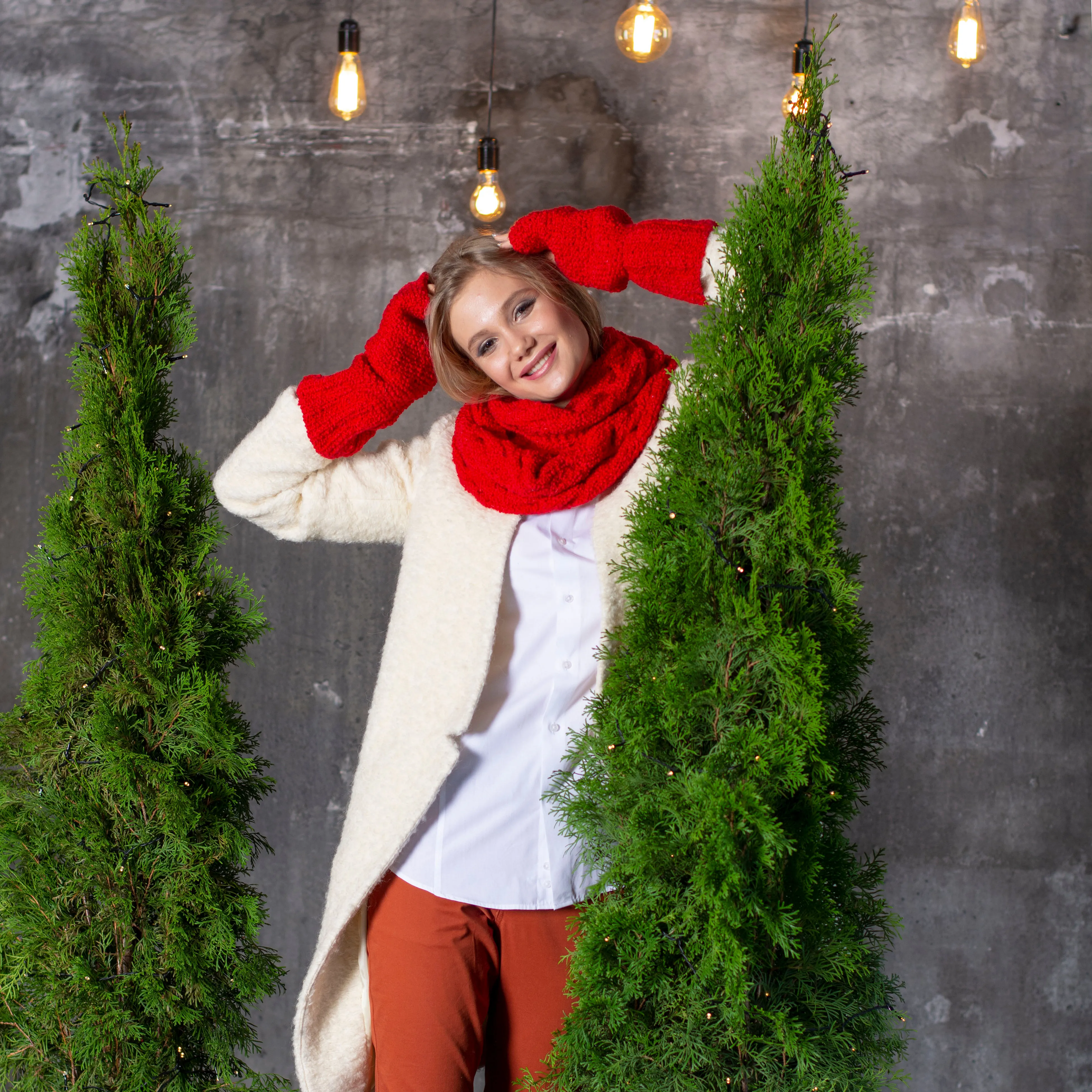 Hand knitted Snood Scarf and Mitts Set. Handmade. $145.00 | Buy online ...