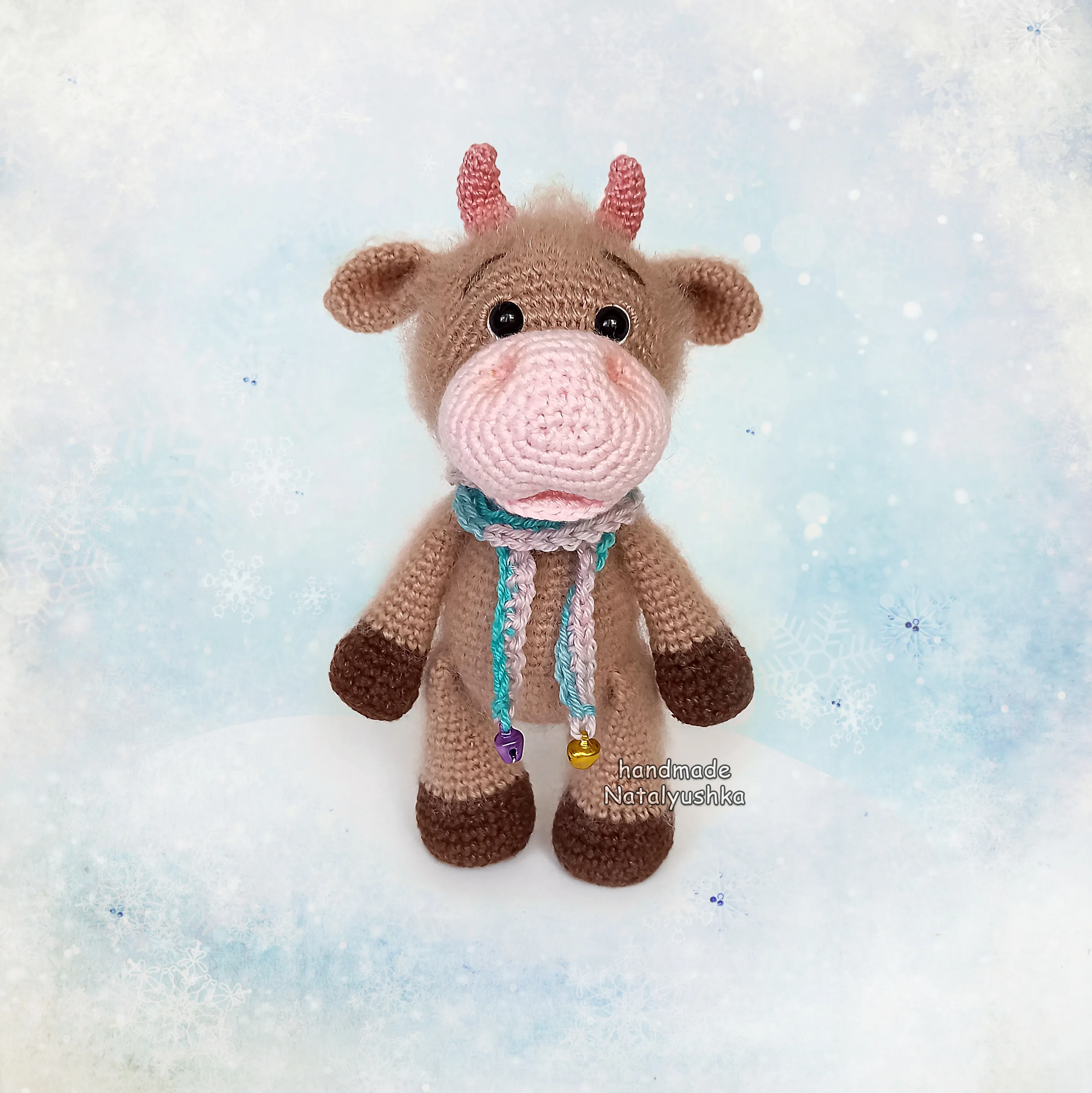 Soft toy Young Bull, Crochet Wool Bull, Buffalo toy, Baby gift Farm ...