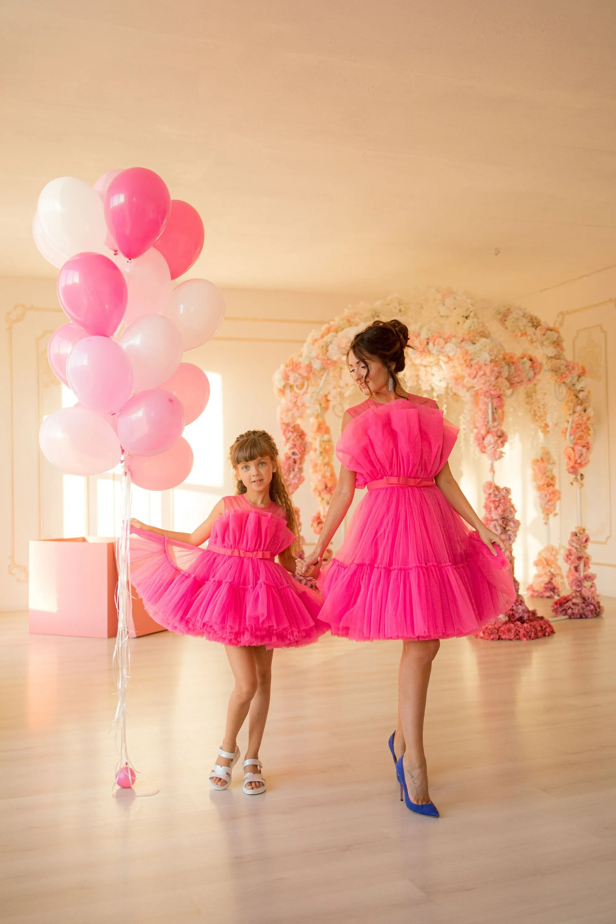 Hot Pink Matching Dresses, Mommy and Me Dress, Birthday Tutu Dress ...