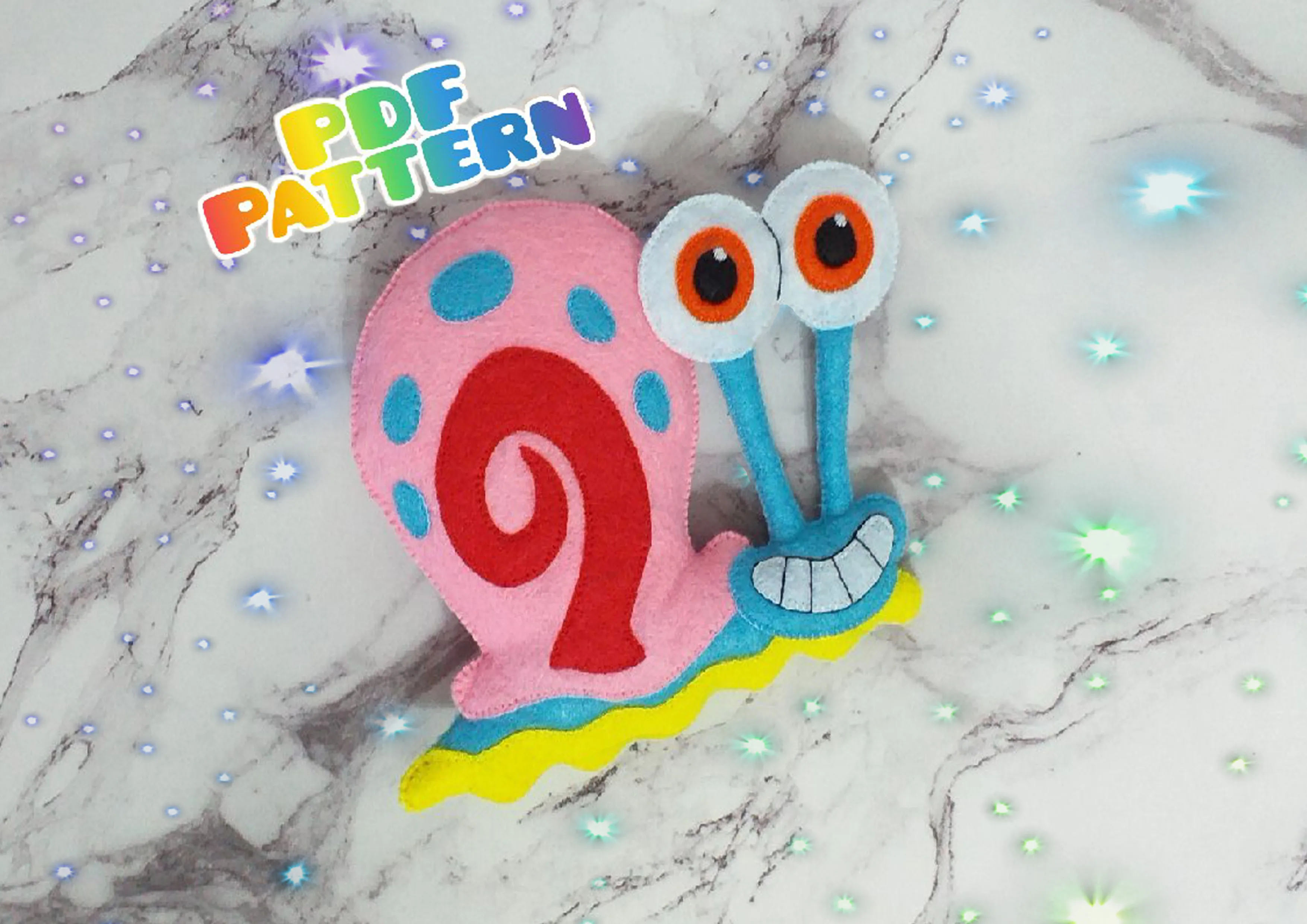 Felt snail pattern Geri made of felt PDF Snail sewing pattern Geri ...