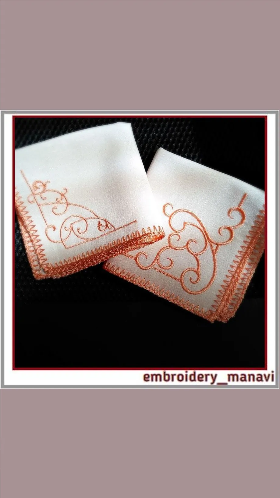 ITH embroidery design kerchiefs with and without a pattern $2.00 | Buy ...
