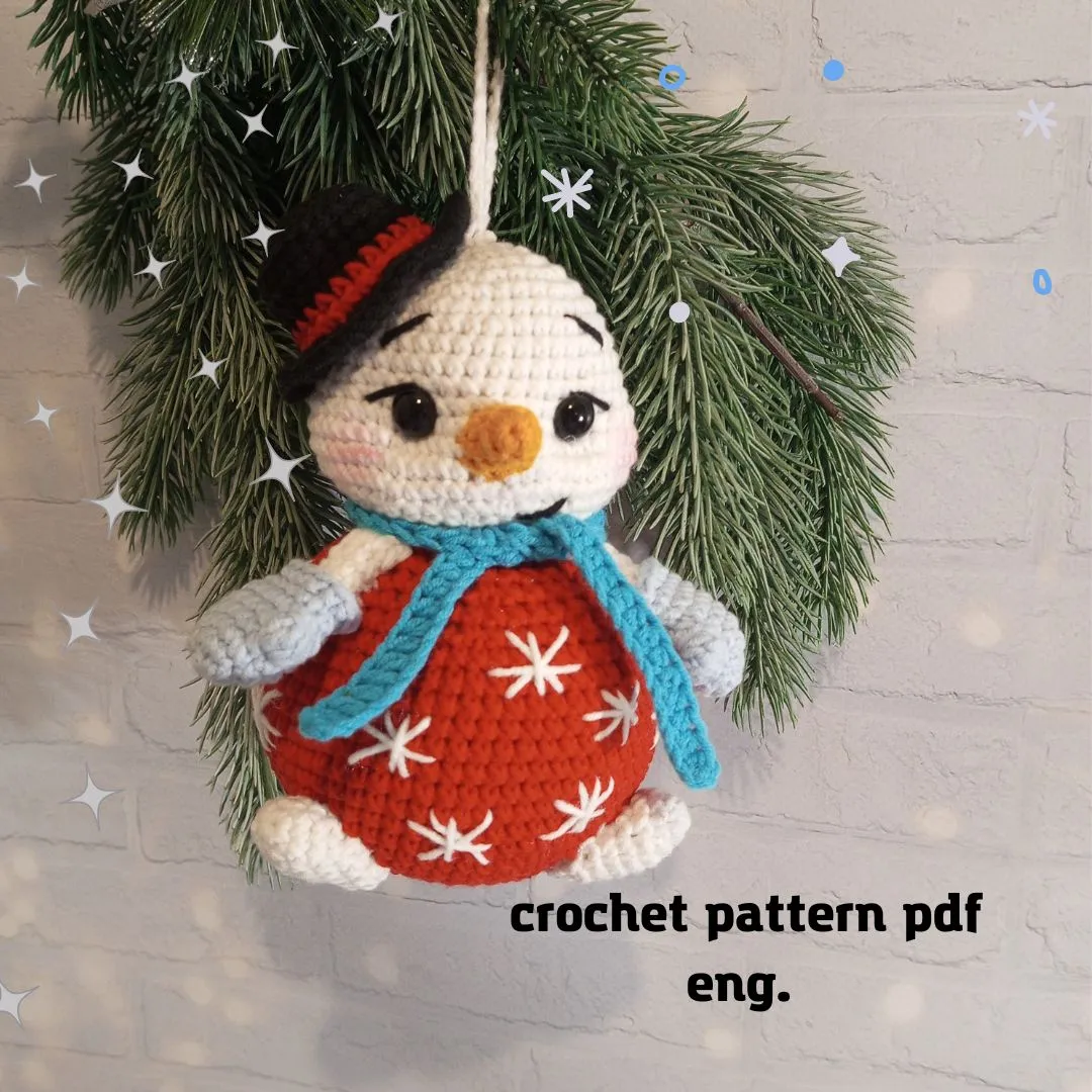 SNOWMAN Christmas crochet pattern, Christmas Bauble $4.00 | Buy online ...