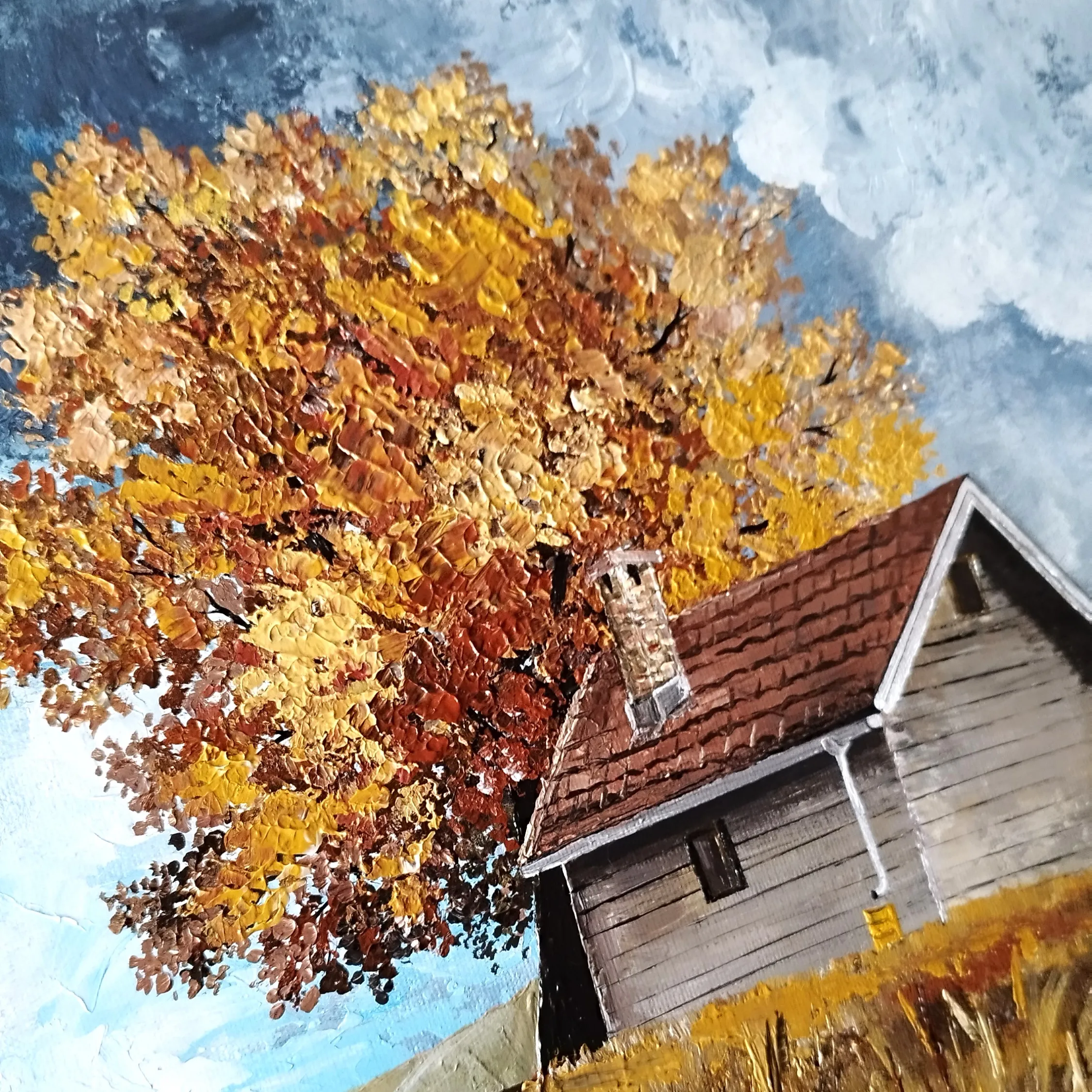 Rustic Landscape Painting | Textured Acrylic Art on Canvas | Wall Decor ...