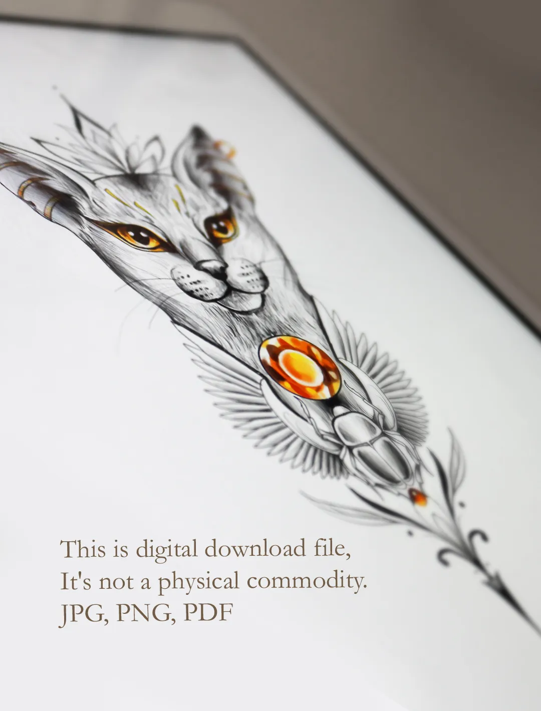 Bastet Tattoo Design Bastet Goddess Tattoo Sketch Egyptian Cat Tattoo ...