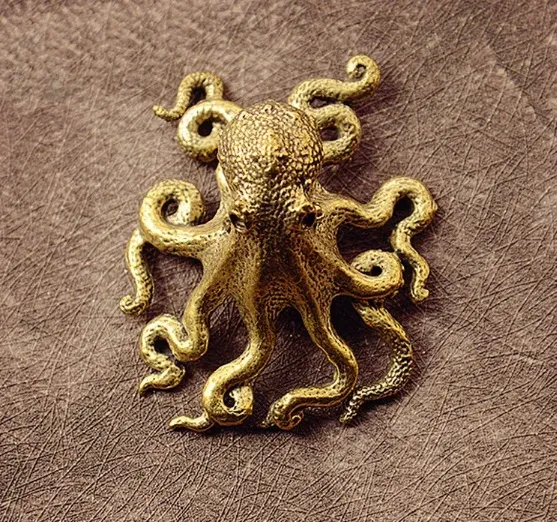 Antique bronze Octopus, desk decorations vintage copper animals, copper ...