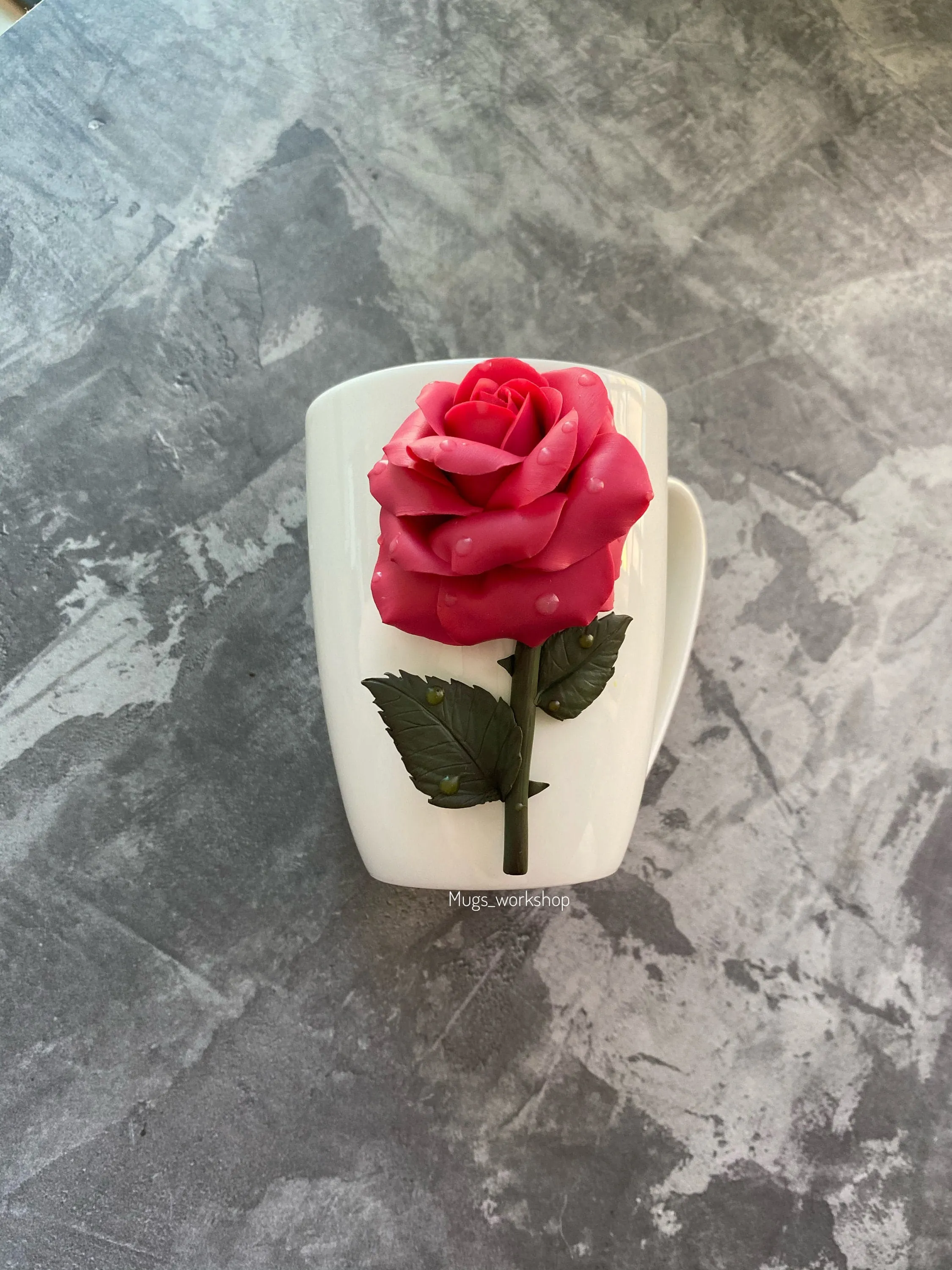 Valentine's Day coffee mug with red rose best gift idea $55.00 | Buy ...