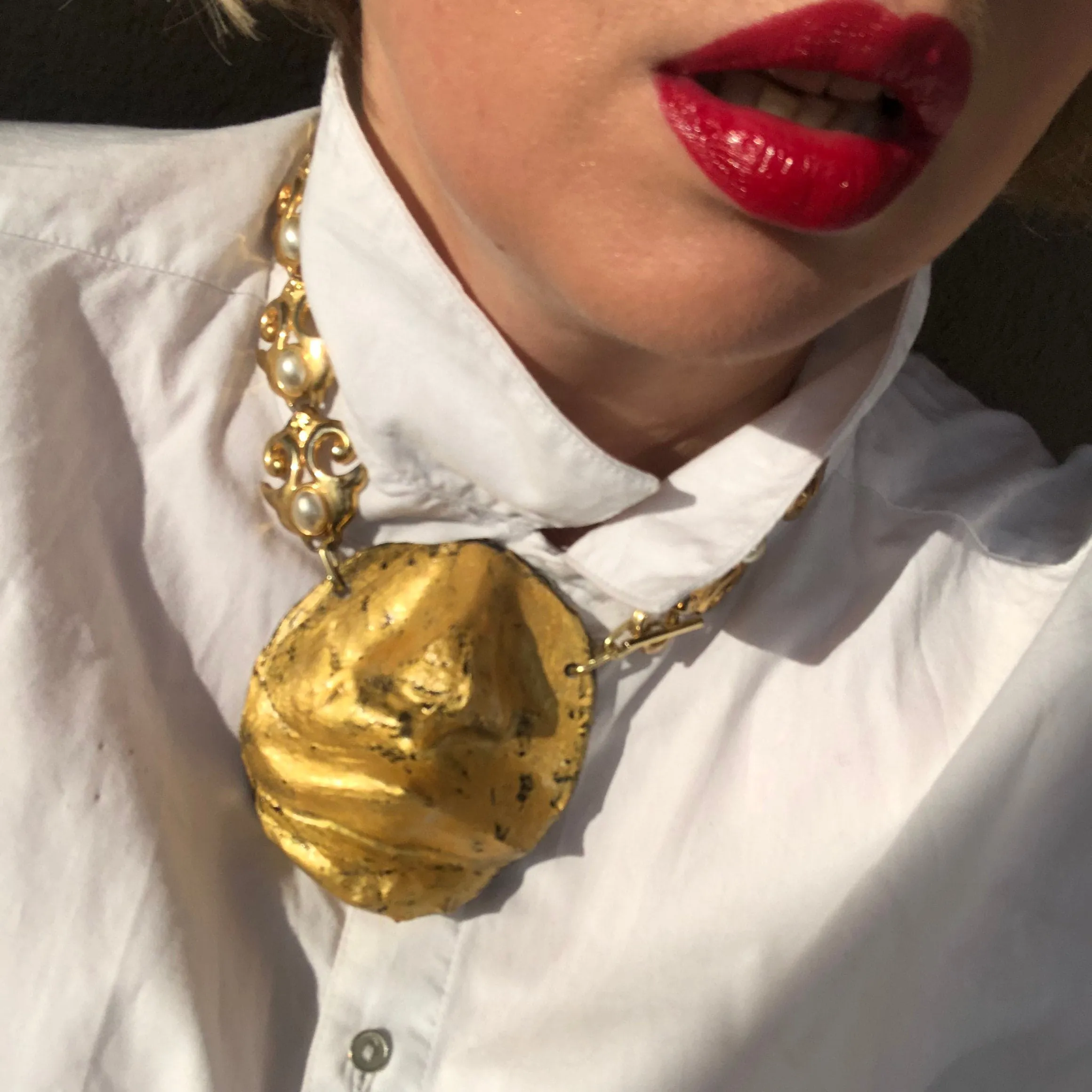 necklace Inca gold \ unique jewelry\designer jewellery\ vintage ...