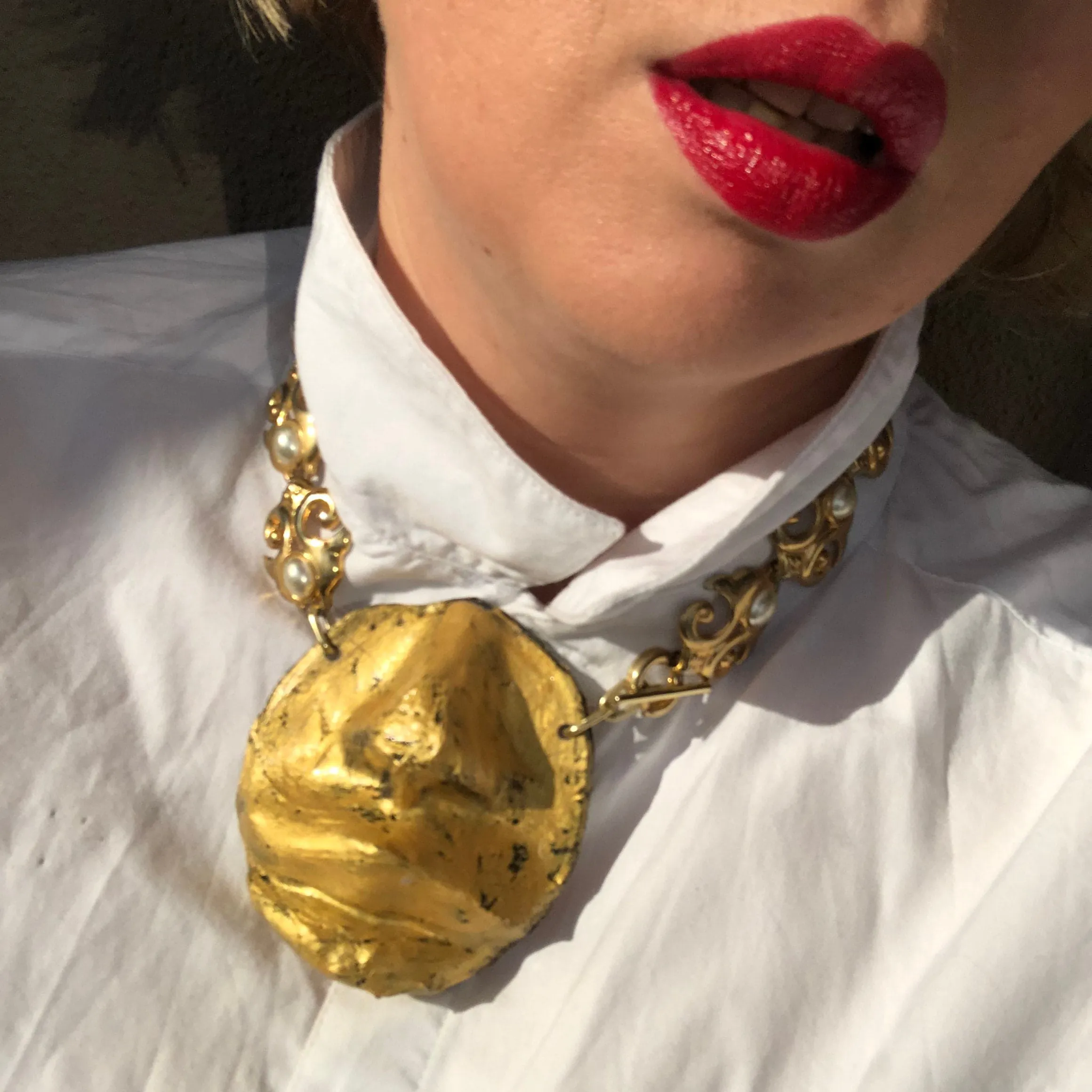 necklace Inca gold \ unique jewelry\designer jewellery\ vintage ...