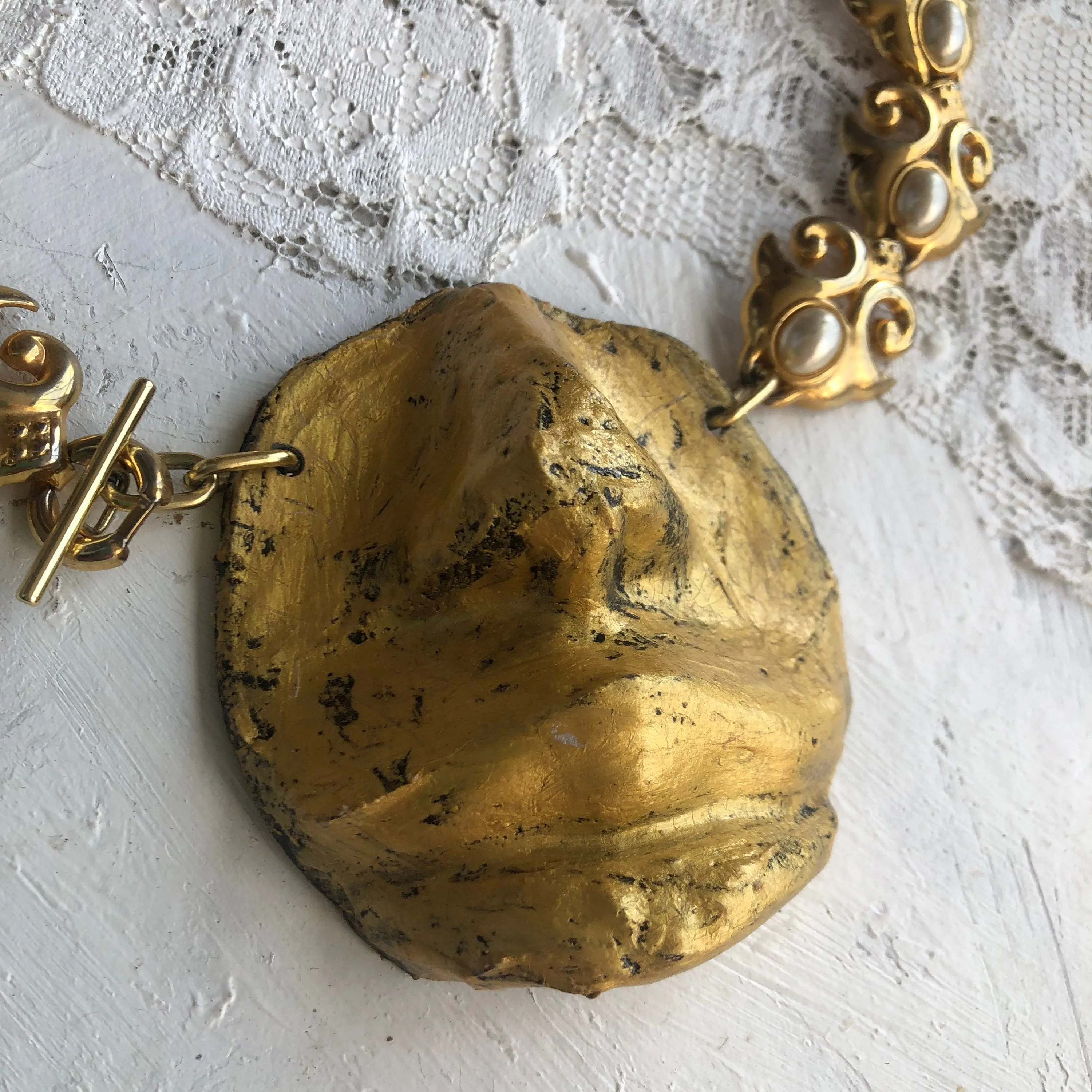 necklace Inca gold \ unique jewelry\designer jewellery\ vintage ...