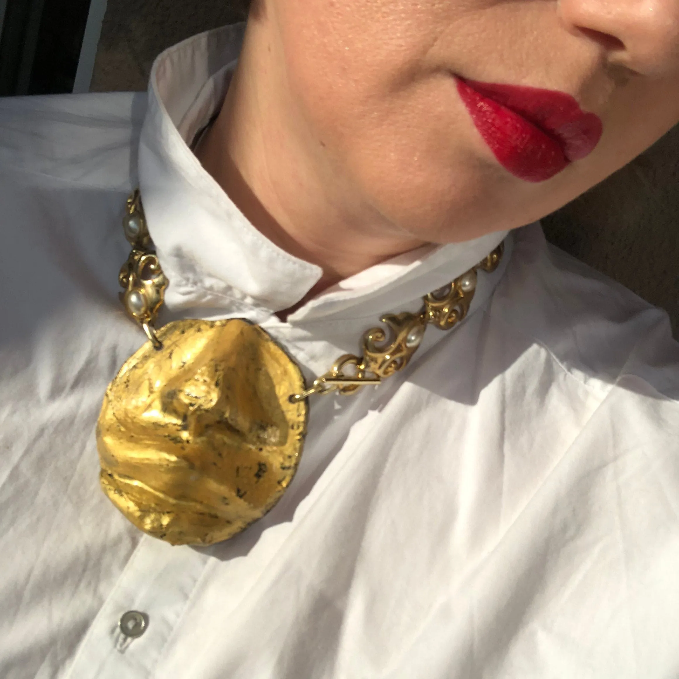 necklace Inca gold \ unique jewelry\designer jewellery\ vintage ...