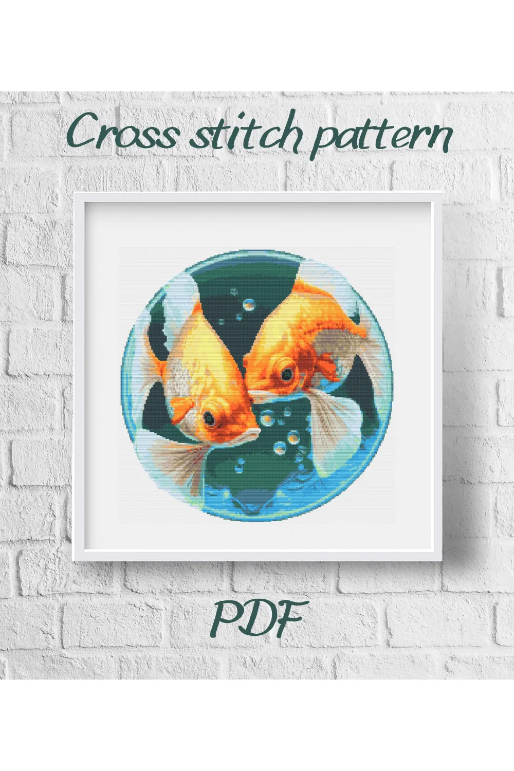 Cross Stitch Pattern Fish / 200x200st /Animal Cross Stitch Chart PDF ...