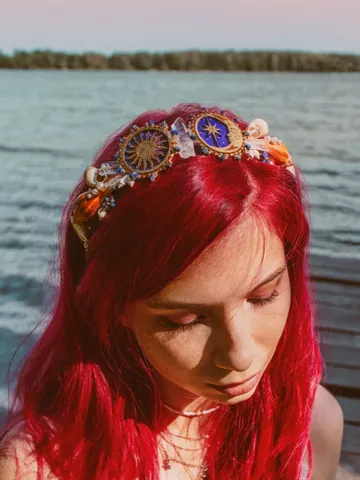 Breathe Mermaid Crown - Bohemian festival tiara with shells and clear ...