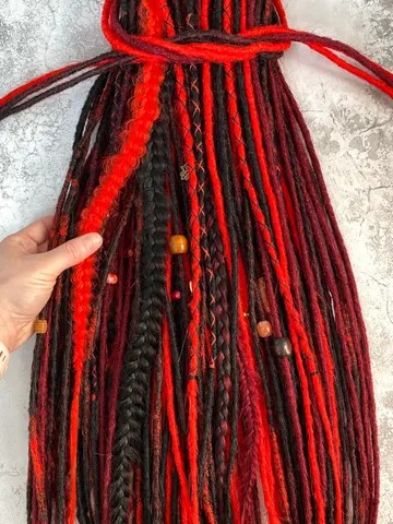 Autumn Forest Wool De dreads Ready to Ship, Dreads Extensions, Fake ...