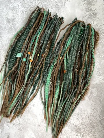 Autumn Forest Wool De dreads Ready to Ship, Dreads Extensions, Fake ...