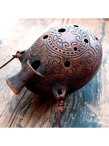 Double polyphonic ocarina "Taiga meditation" low / pentatonic $245.00 ...