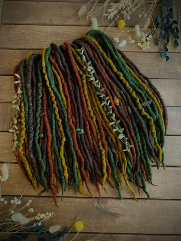 Black and forest green Double Ended Synthetic dreadlocks, ready to ship ...