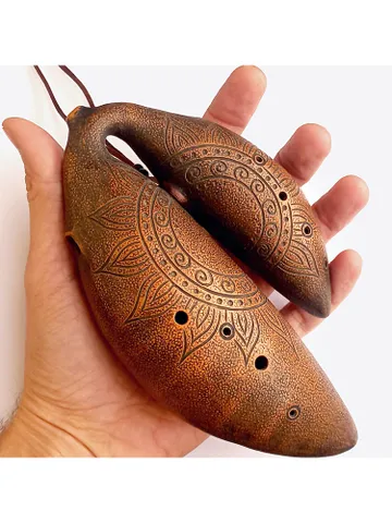 Ocarina "Spirit of water" ceramic flute / pentatonic / ceramic ammonite ...